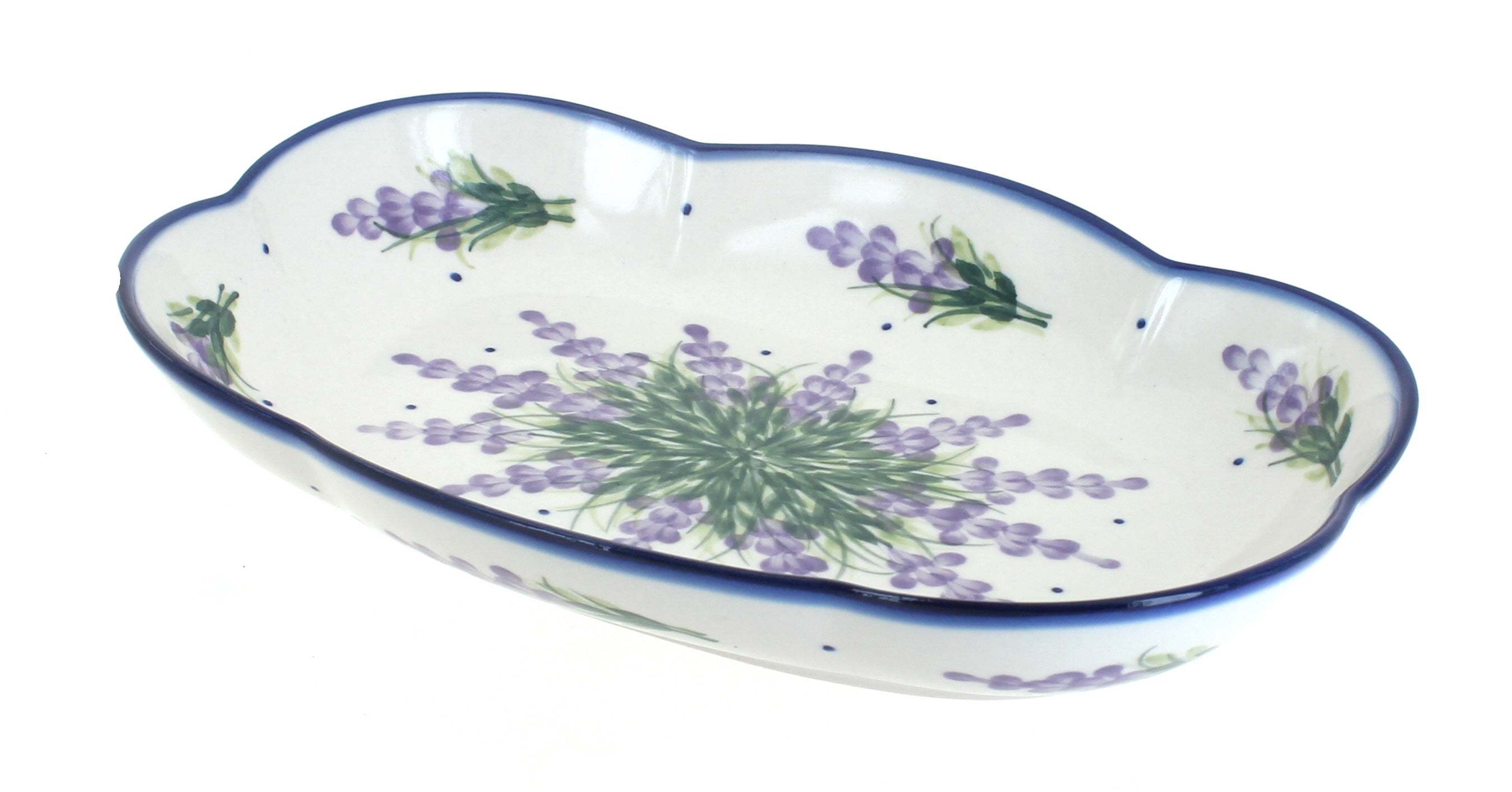Blue Rose Polish Pottery Lavender Fields Scallop Dish - Walmart.com