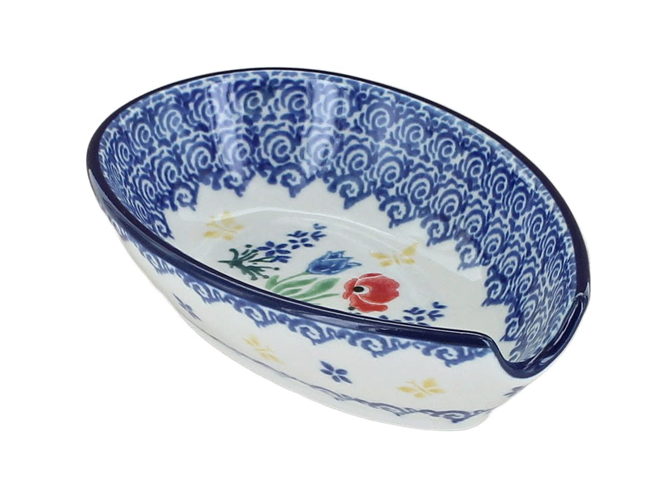 Blue Rose Polish Pottery Memory Garden Small Spoon Rest - Walmart.com