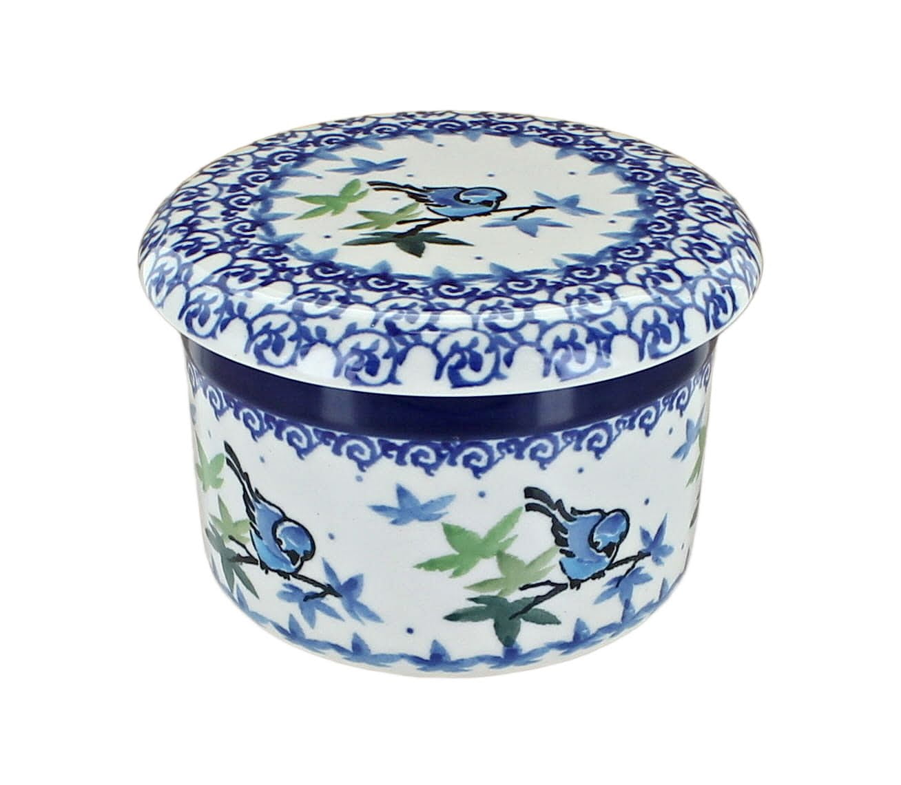 Blue Rose Polish Pottery Mockingbird French Butter Dish - Walmart.com