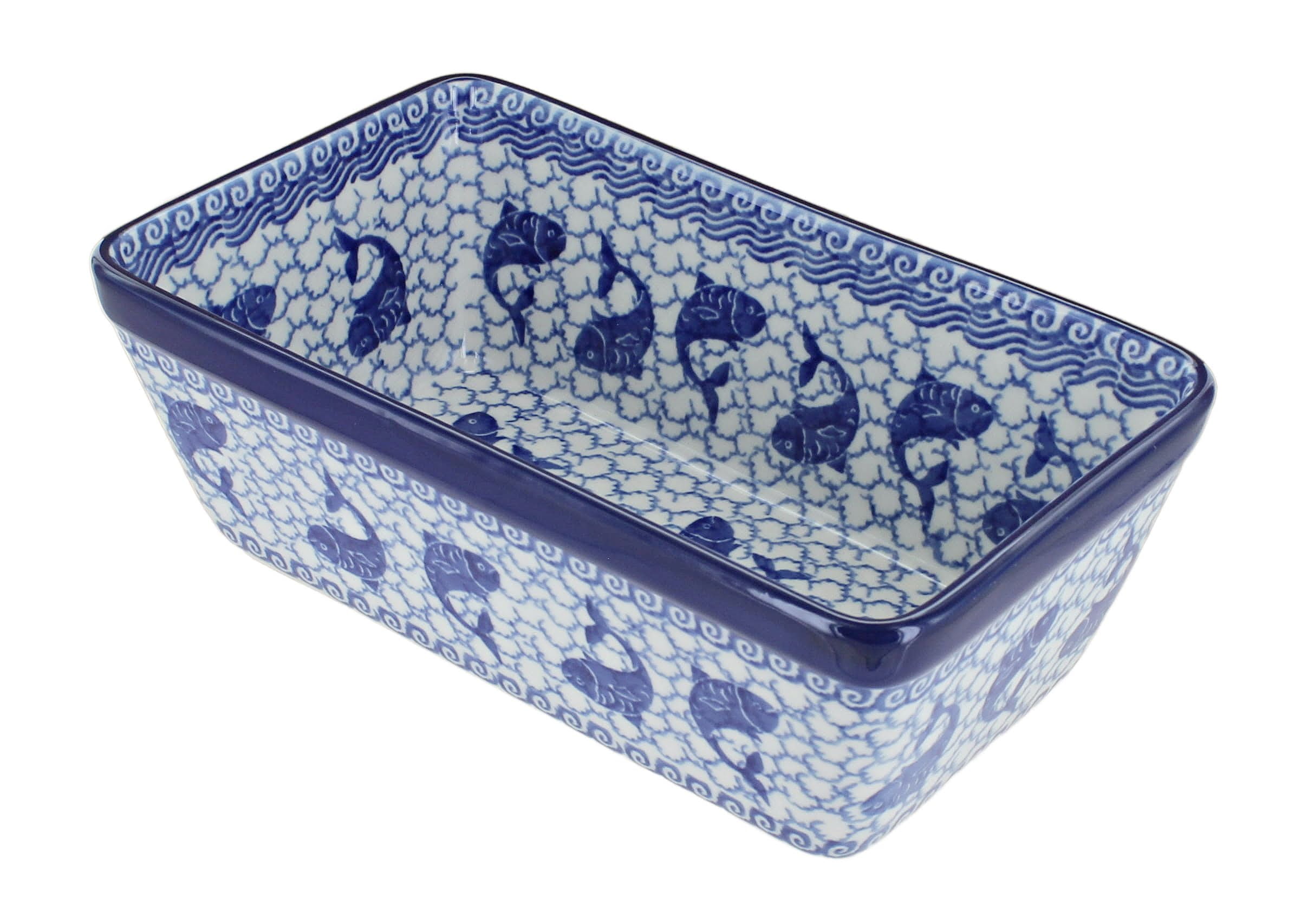 Blue Rose Polish Pottery Mosaic Beach Loaf Baker - Walmart.com