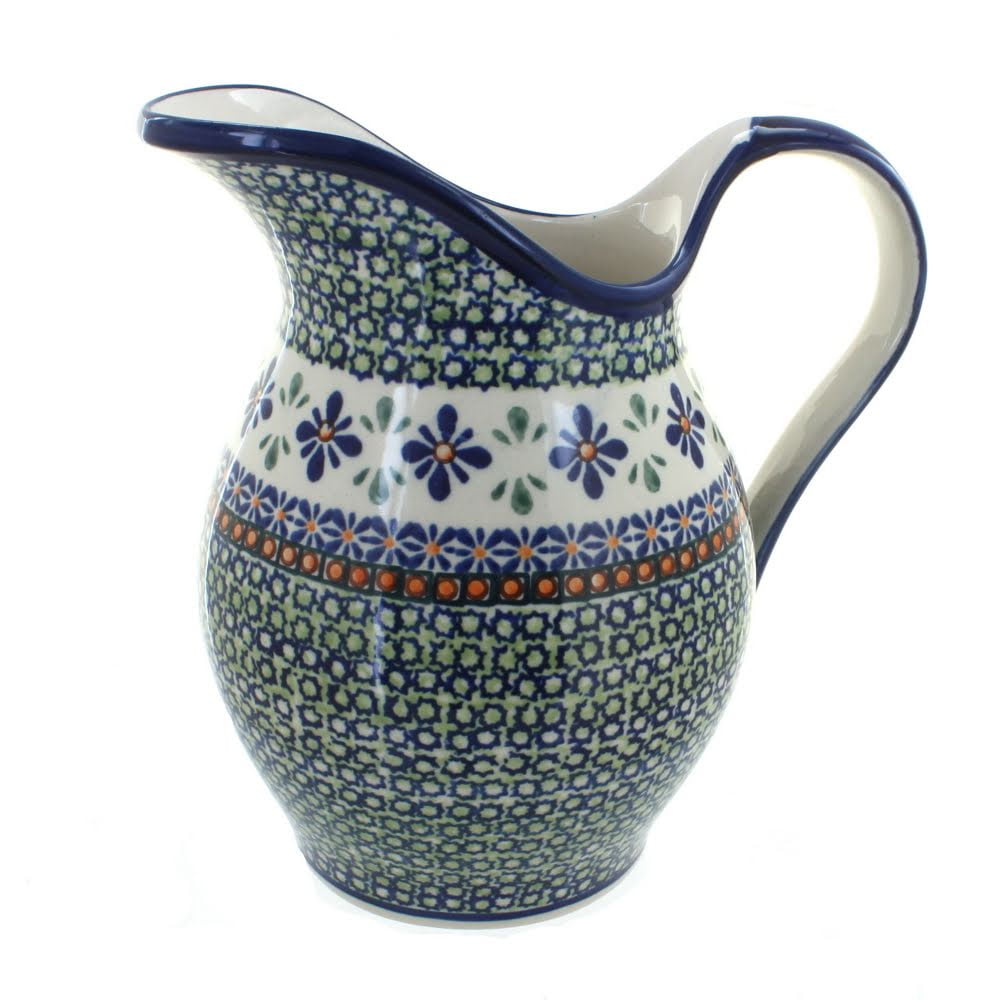 Blue Rose Polish Pottery Mosaic Flower Pitcher - Walmart.com