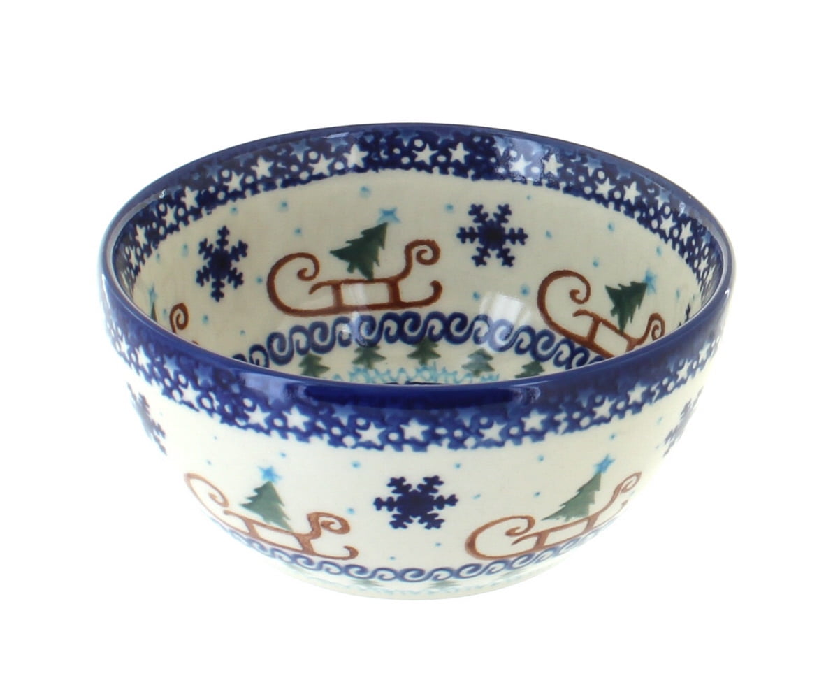 Blue Rose Polish Pottery Noel Nights Dessert Bowl - Walmart.com
