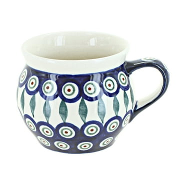 Blue Rose Polish Pottery Mosaic Flower Medium Bell Shape Mug - Walmart.com