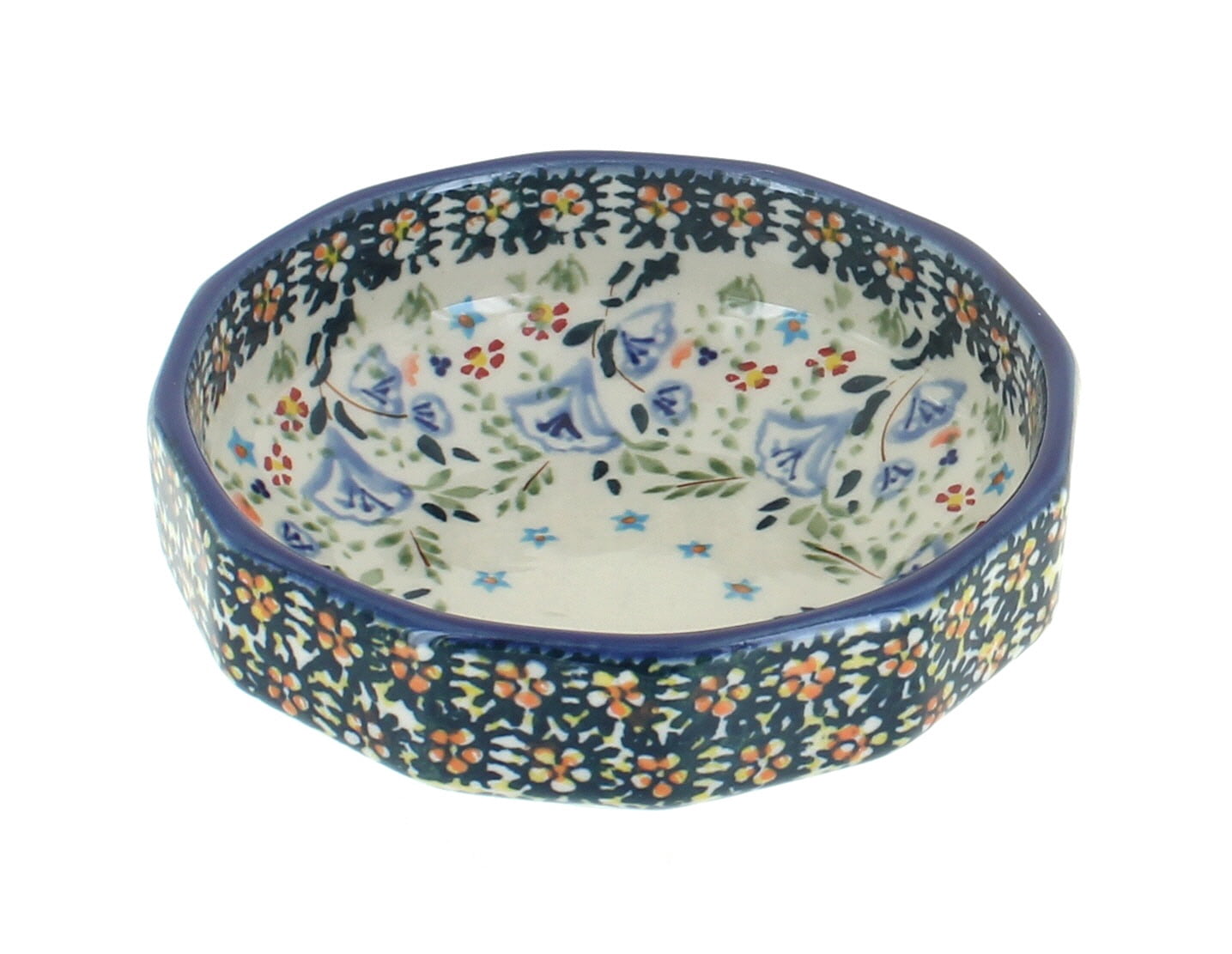 Blue Rose Polish Pottery Periwinkle Small Angular Bowl - Walmart.com