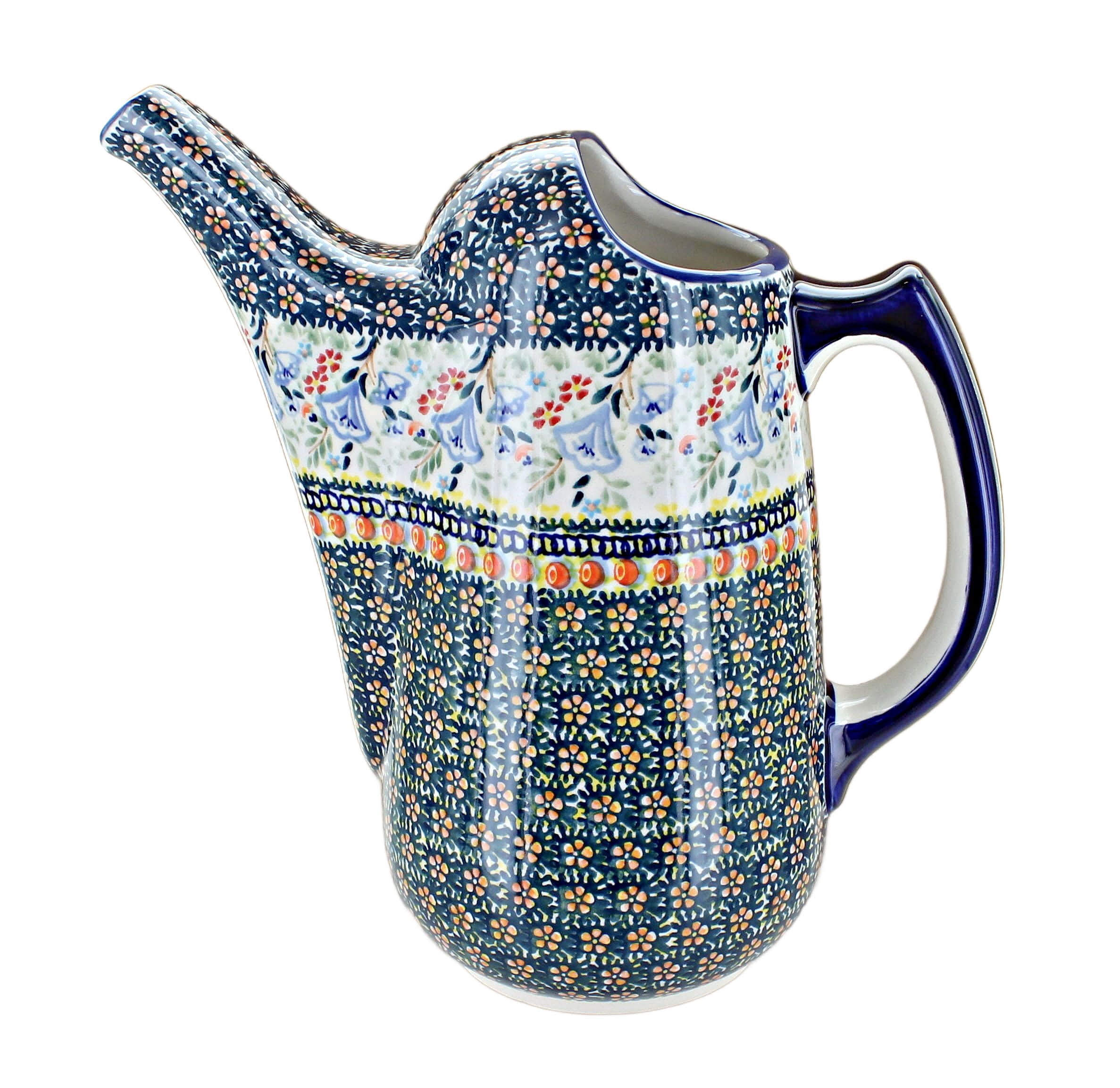 Blue Rose Polish Pottery Periwinkle Watering Can - Walmart.com