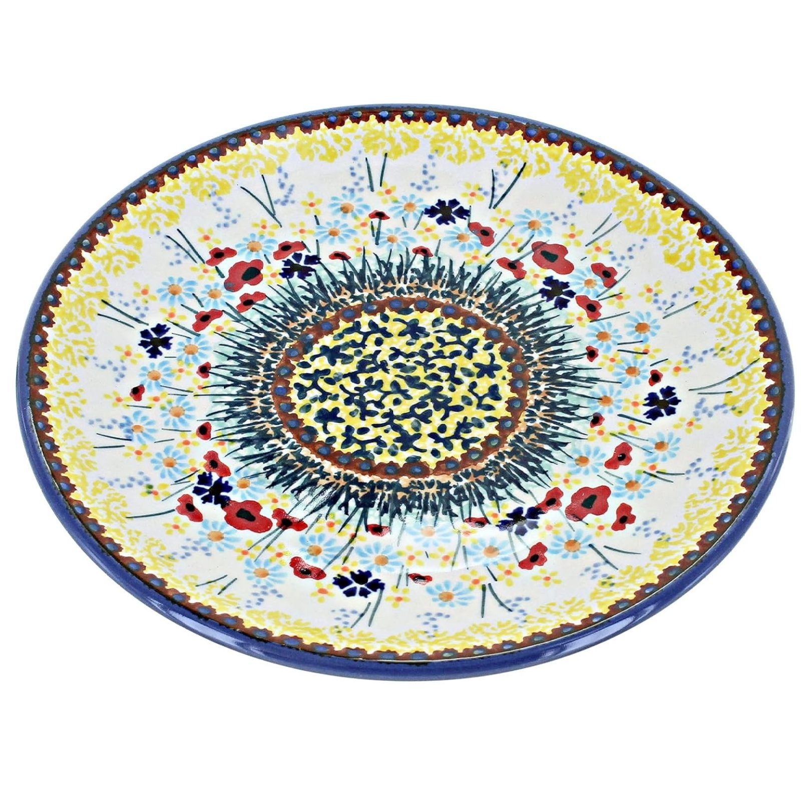 Blue Rose Polish Pottery Prairie Garden Dessert Plate - Walmart.com