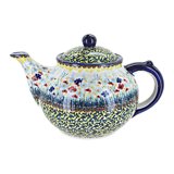 Blue Rose Polish Pottery Prairie Garden Teapot - Walmart.com
