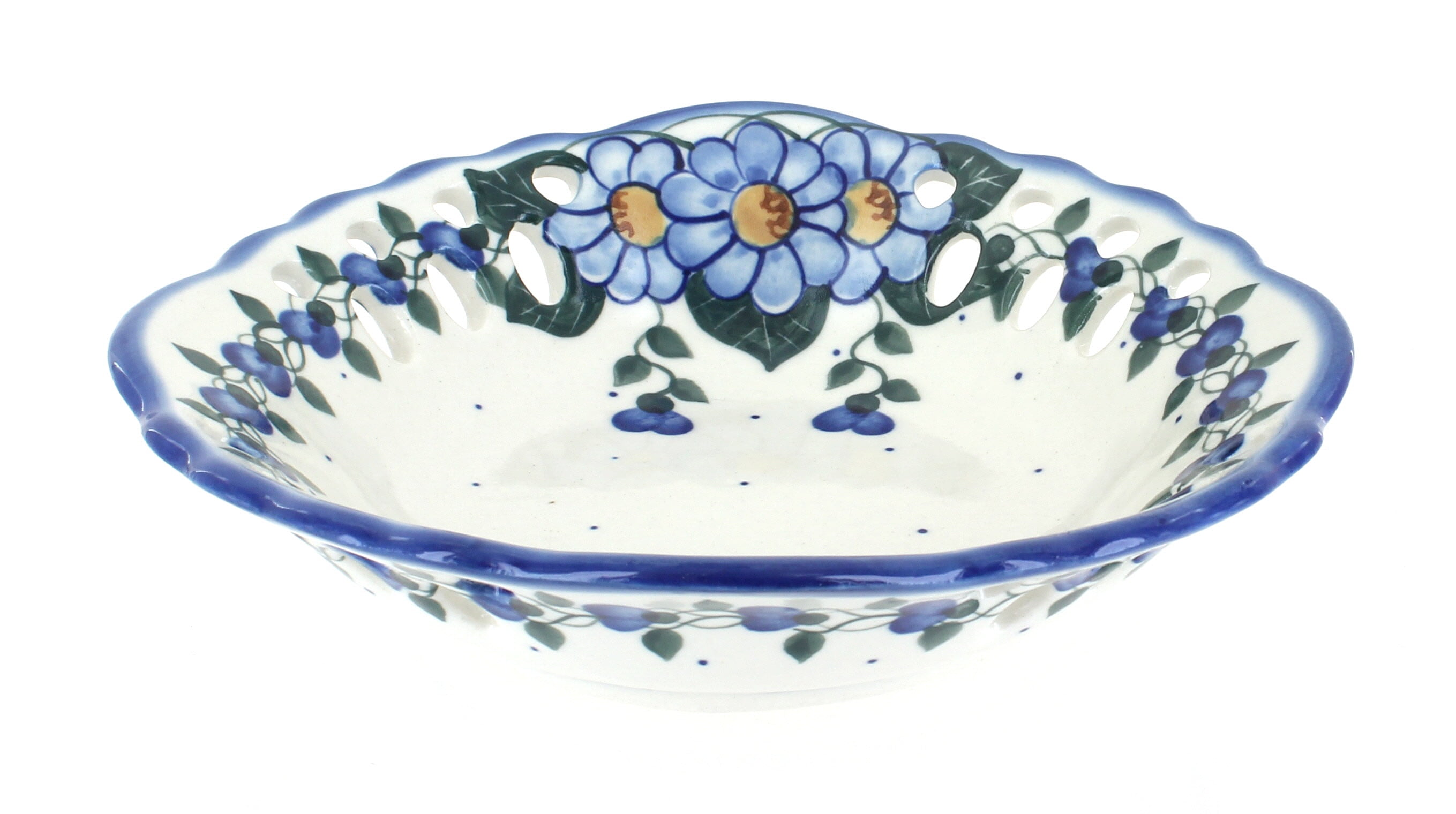Blue Rose Polish Pottery Primrose Large Fruit Dish - Walmart.com
