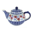 Blue Rose Polish Pottery Red Poppy Teapot - Walmart.com