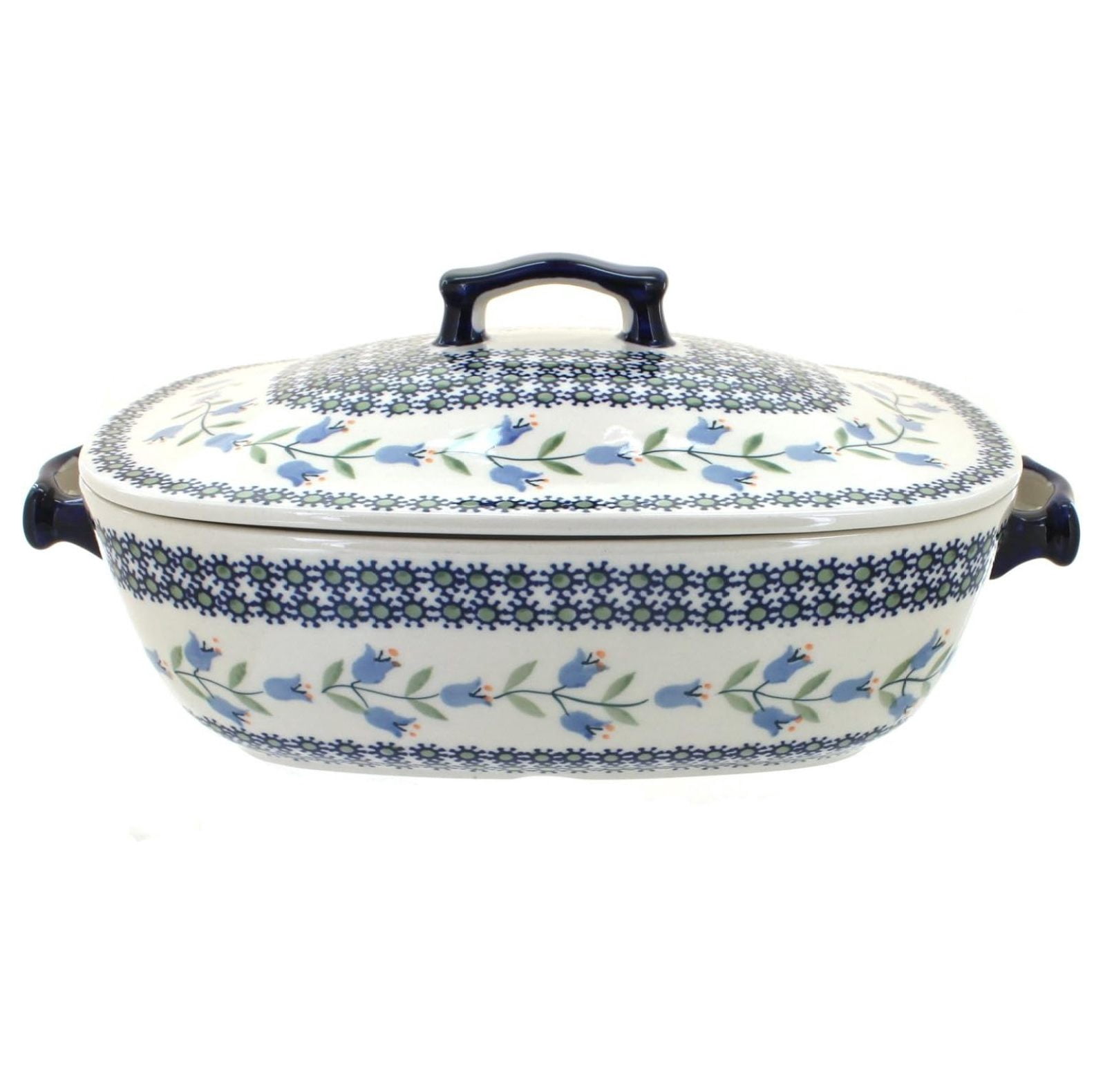 Blue Rose Polish Pottery Roaster with Lid - Walmart.com