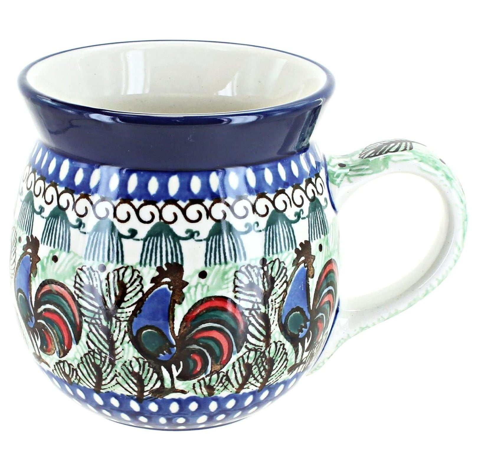 Blue Rose Polish Pottery Rooster Row Bubble Mug - Walmart.com