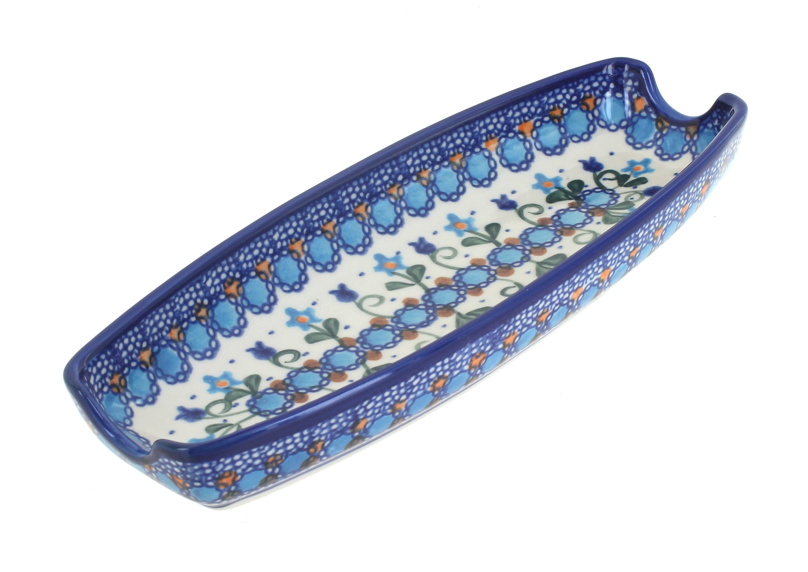 Blue Rose Polish Pottery Savannah Corn on the Cob Dish - Walmart.com
