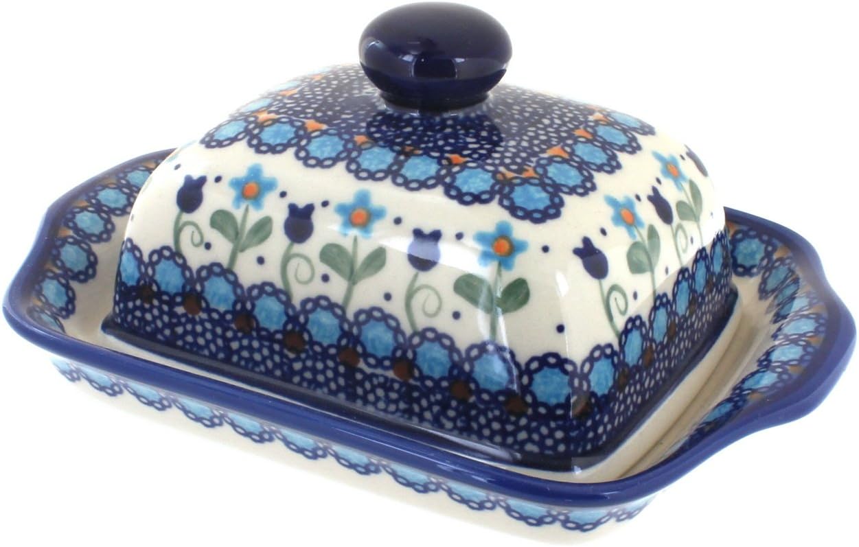 Blue Rose Polish Pottery Savannah Square Butter Dish - Walmart.com