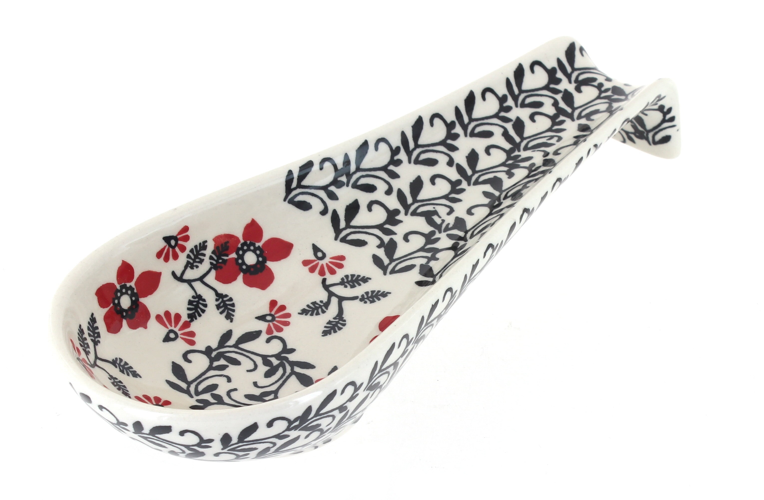 Blue Rose Polish Pottery Scarlett Ivy Medium Spoon Rest - Walmart.com