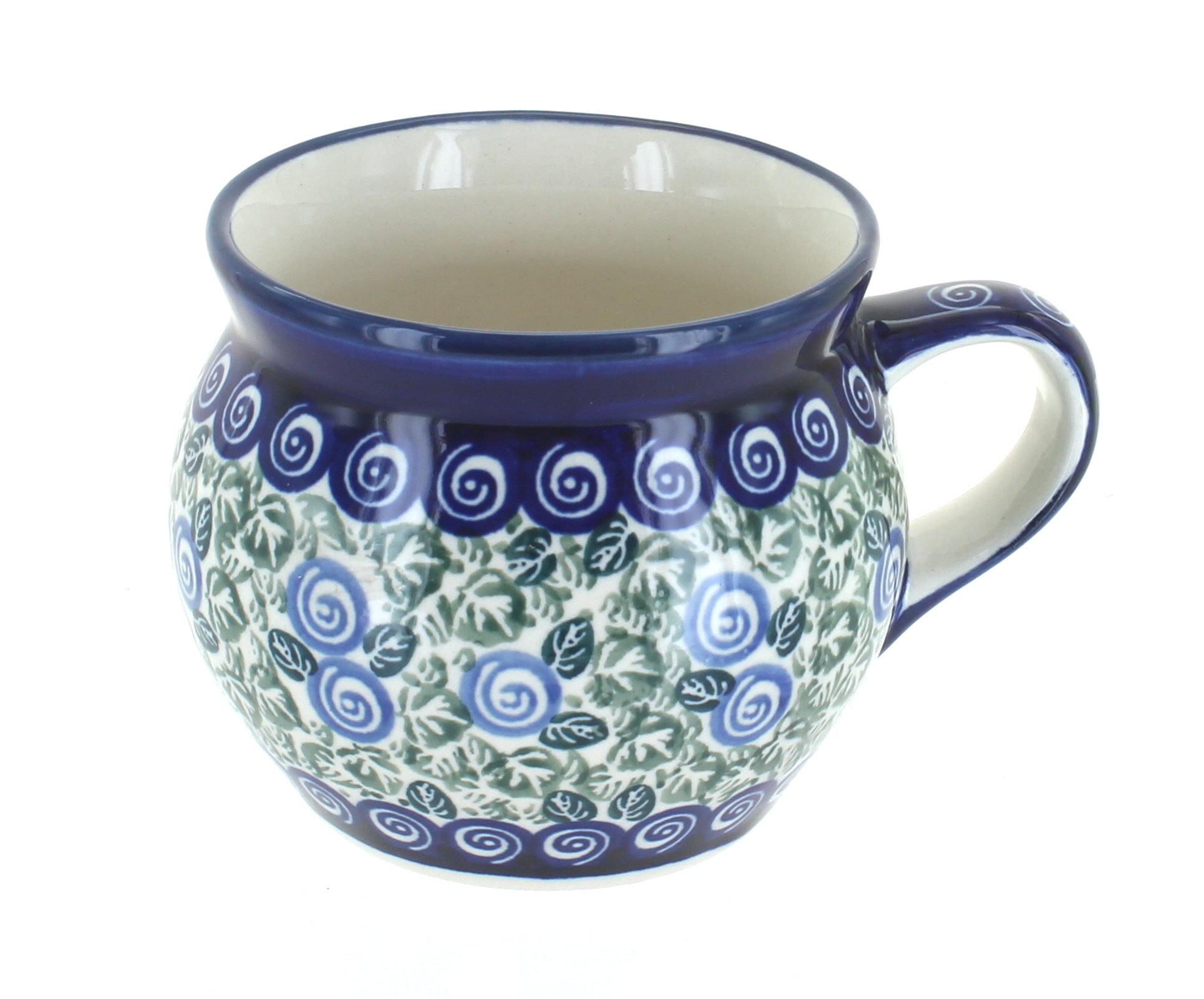 Blue Rose Polish Pottery Seaside Swirl Bell Shaped Mug - Walmart.com