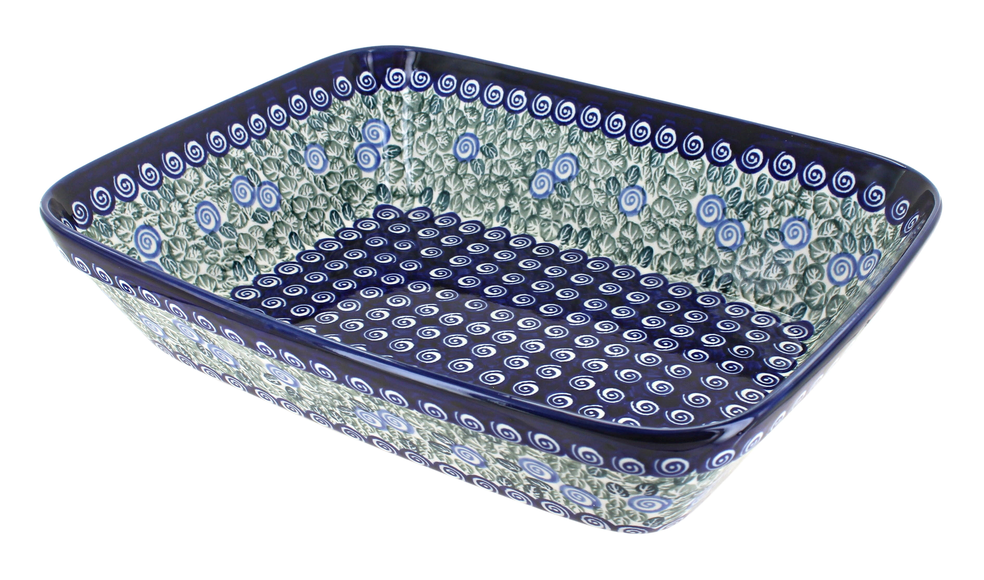 Blue Rose Polish Pottery Seaside Swirl Large Deep Baker - Walmart.com