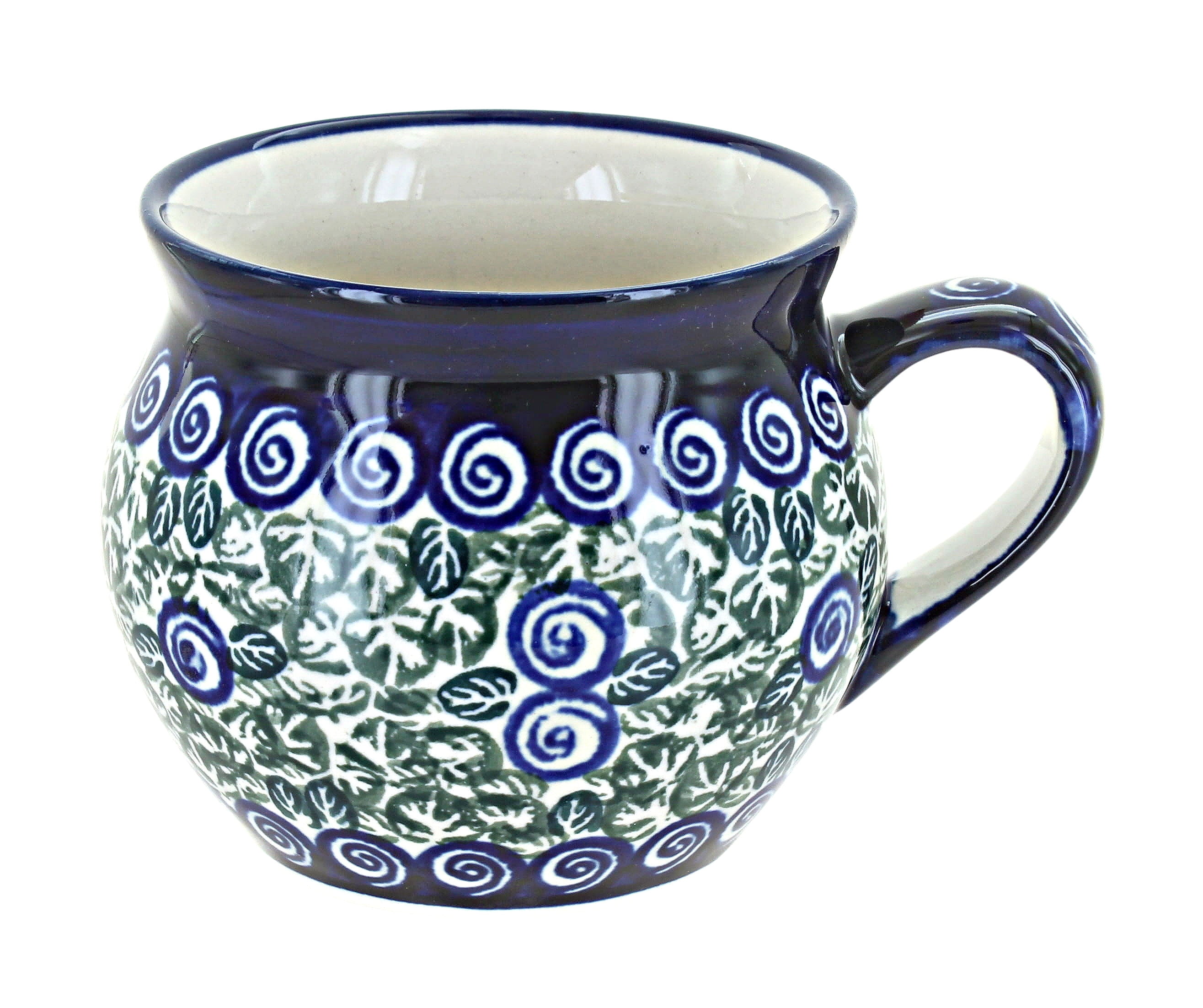 Blue Rose Polish Pottery Seaside Swirl Medium Bell Shaped Mug - Walmart.com
