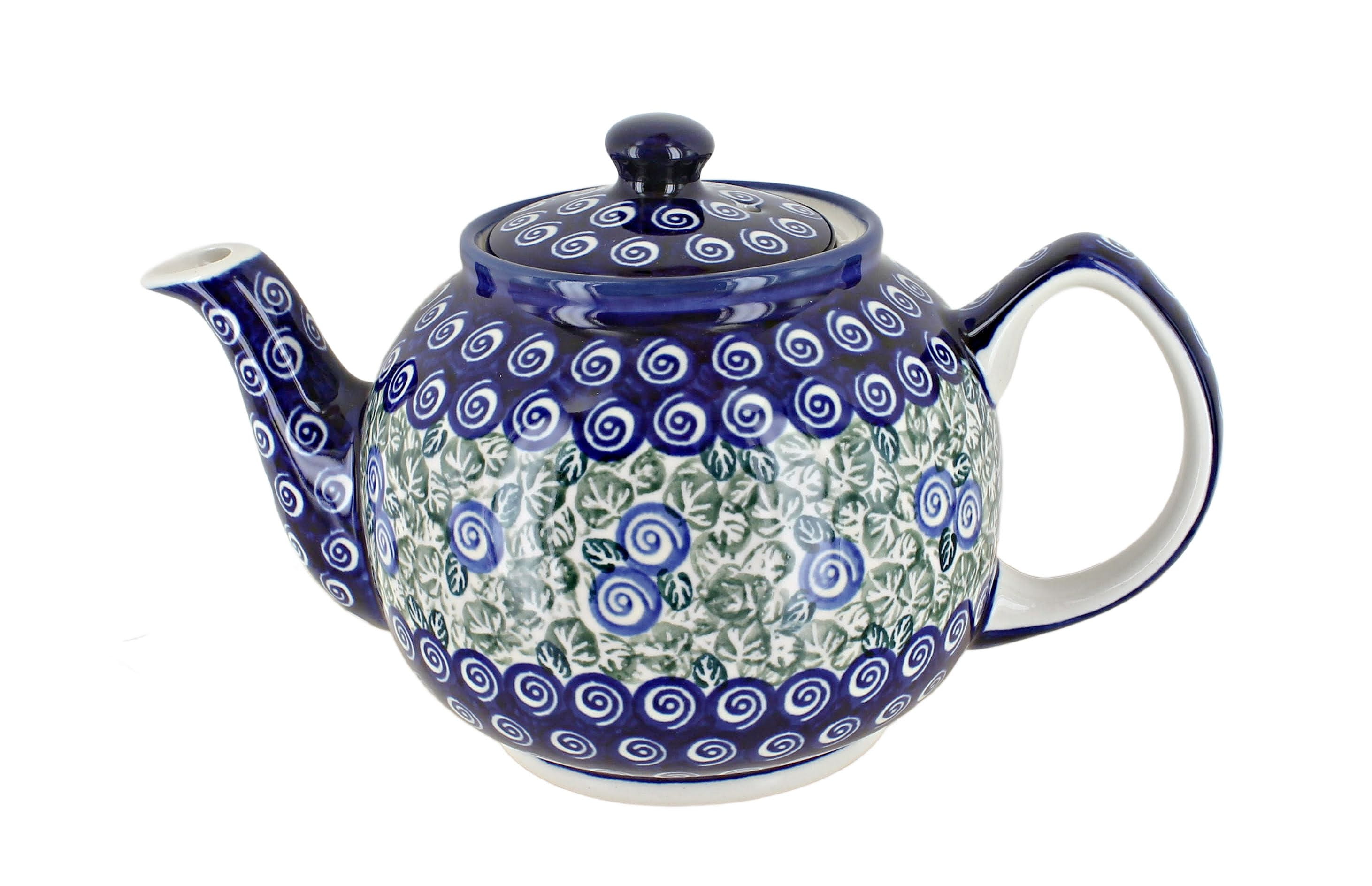 Blue Rose Polish Pottery Seaside Swirl Medium Teapot - Walmart.com