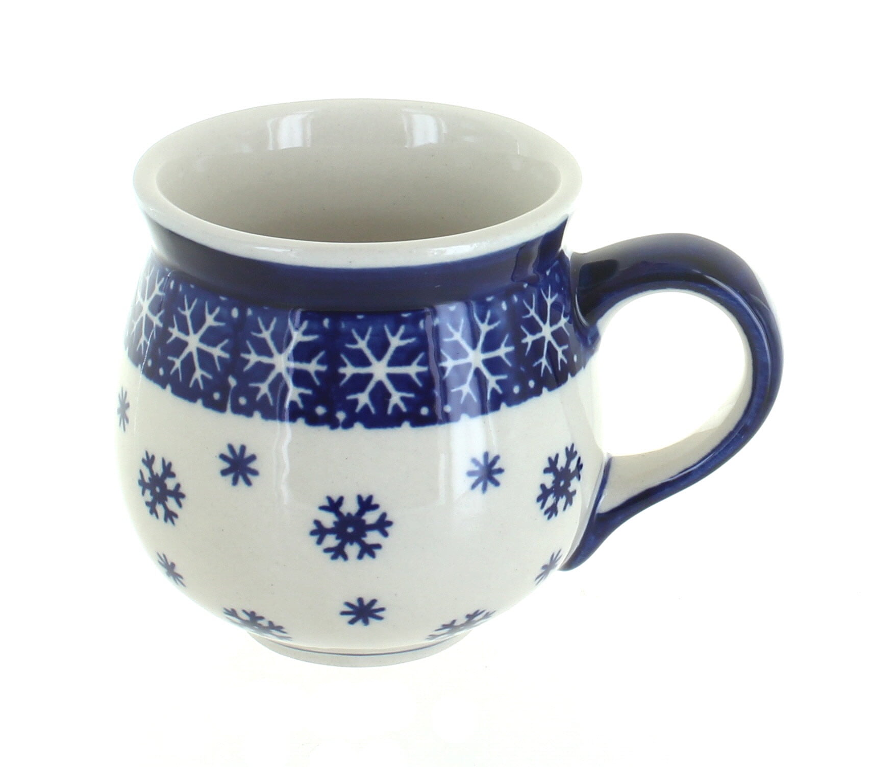 Blue Rose Polish Pottery Snow Flurry Bubble Mug - Walmart.com
