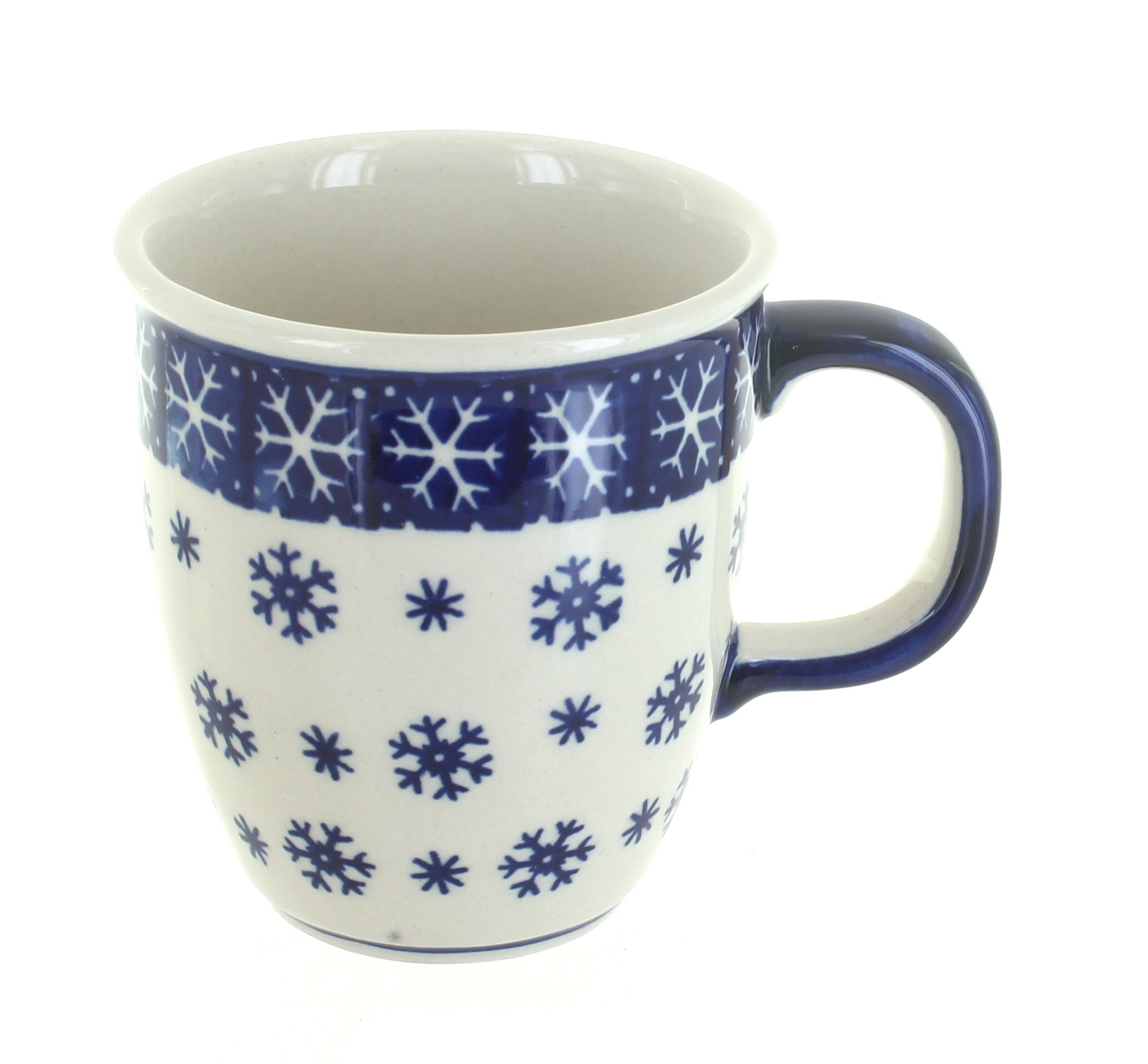 Blue Rose Polish Pottery Snow Flurry Coffee Mug - Walmart.com