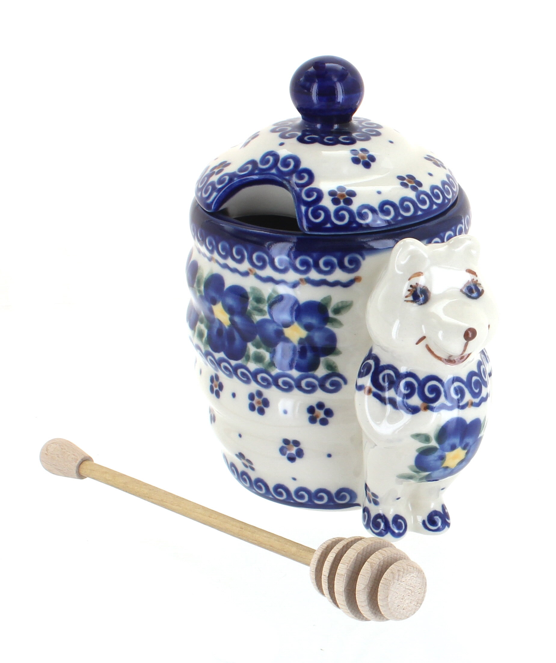 Blue Rose Polish Pottery Spring Blossom Honey Pot - Walmart.com