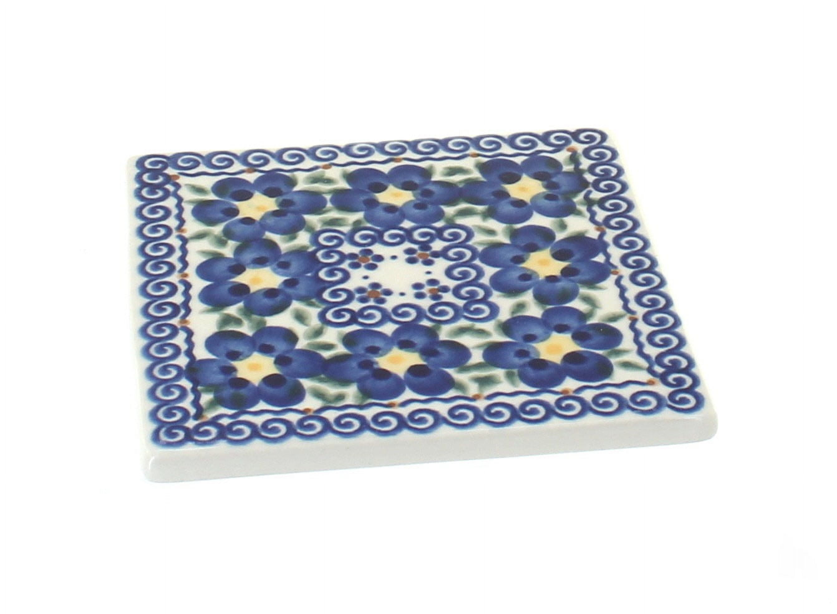 Blue Rose Polish Pottery Spring Blossom Tile - Walmart.com