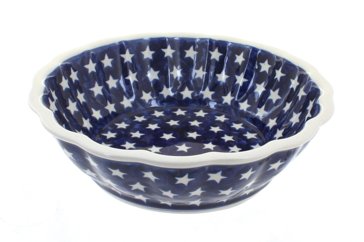 Blue Rose Polish Pottery Stars Large Scallop Bowl - Walmart.com