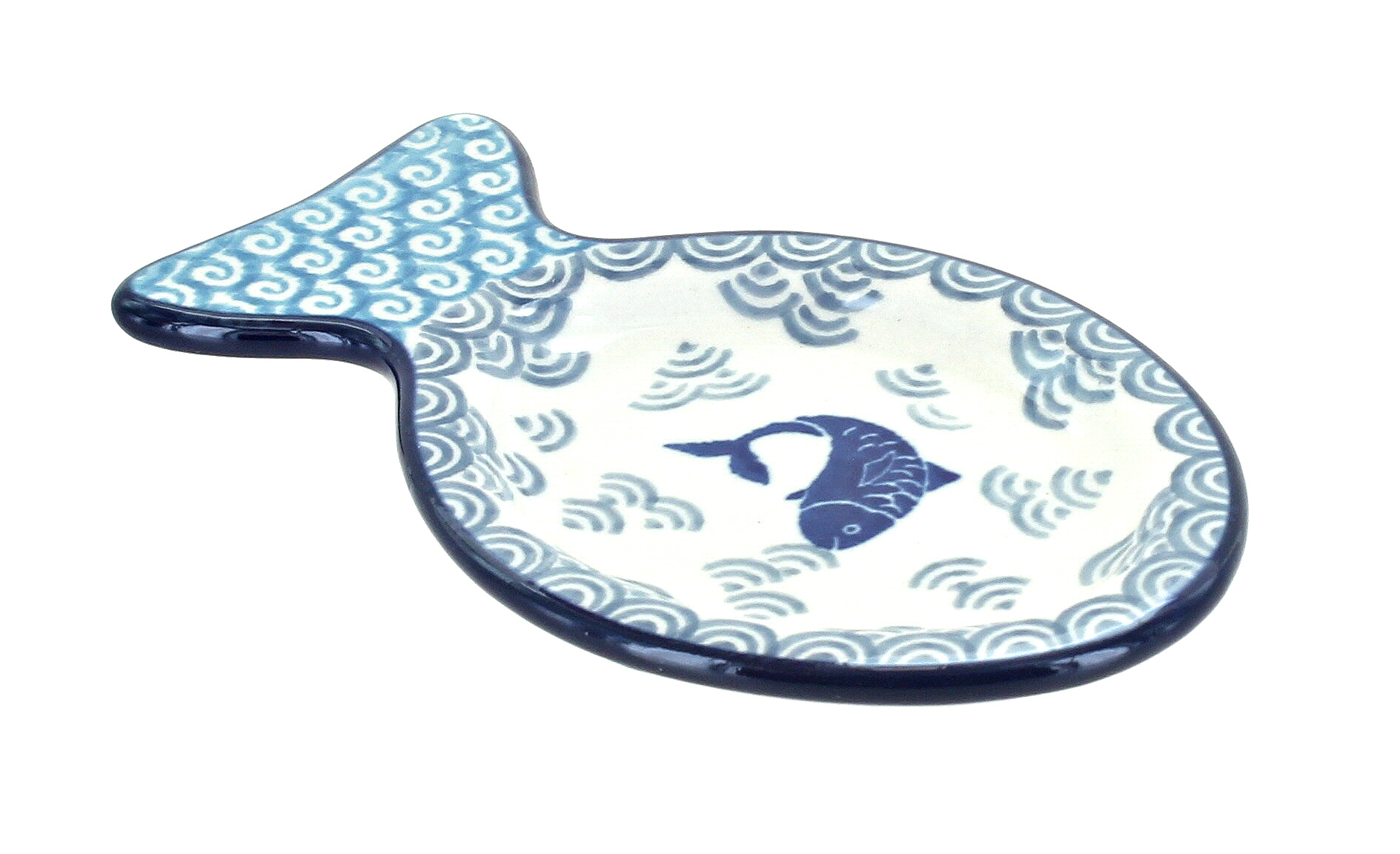 Blue Rose Polish Pottery Summer Fun Fish Spoon Rest - Walmart.com