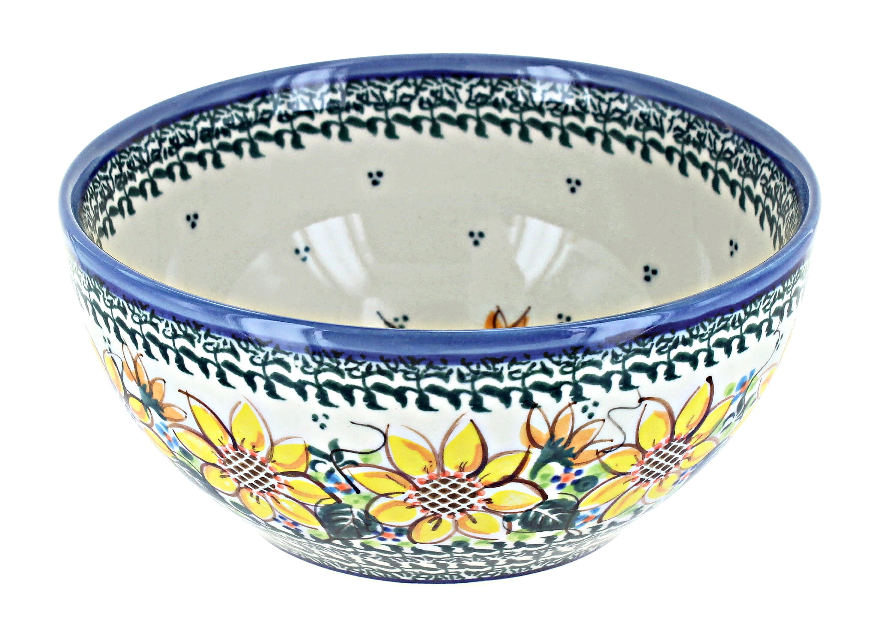 Blue Rose Polish Pottery Summer Picnic Cereal/Soup Bowl - Walmart.com