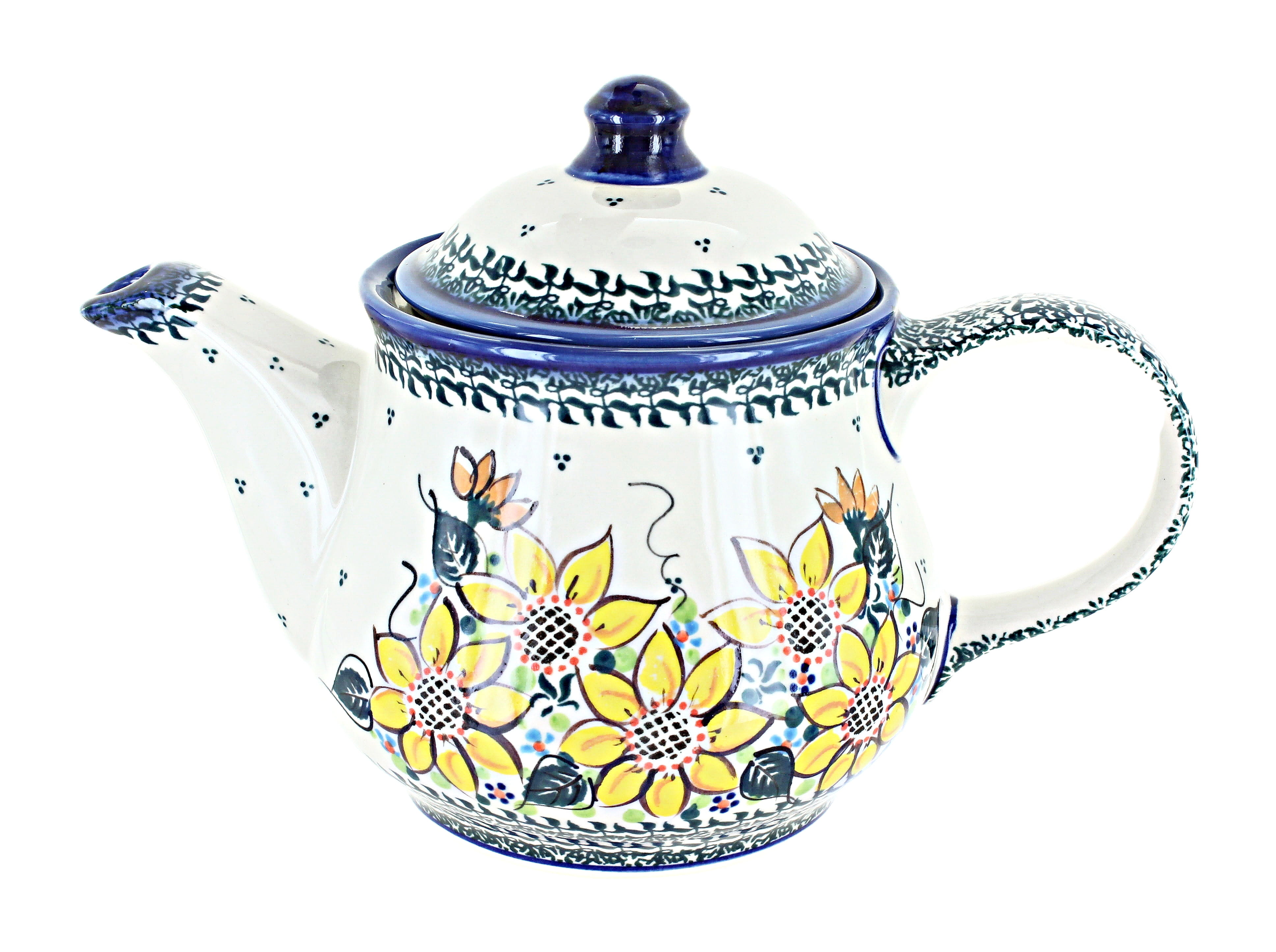 Blue Rose Polish Pottery Summer Picnic Teapot - Walmart.com