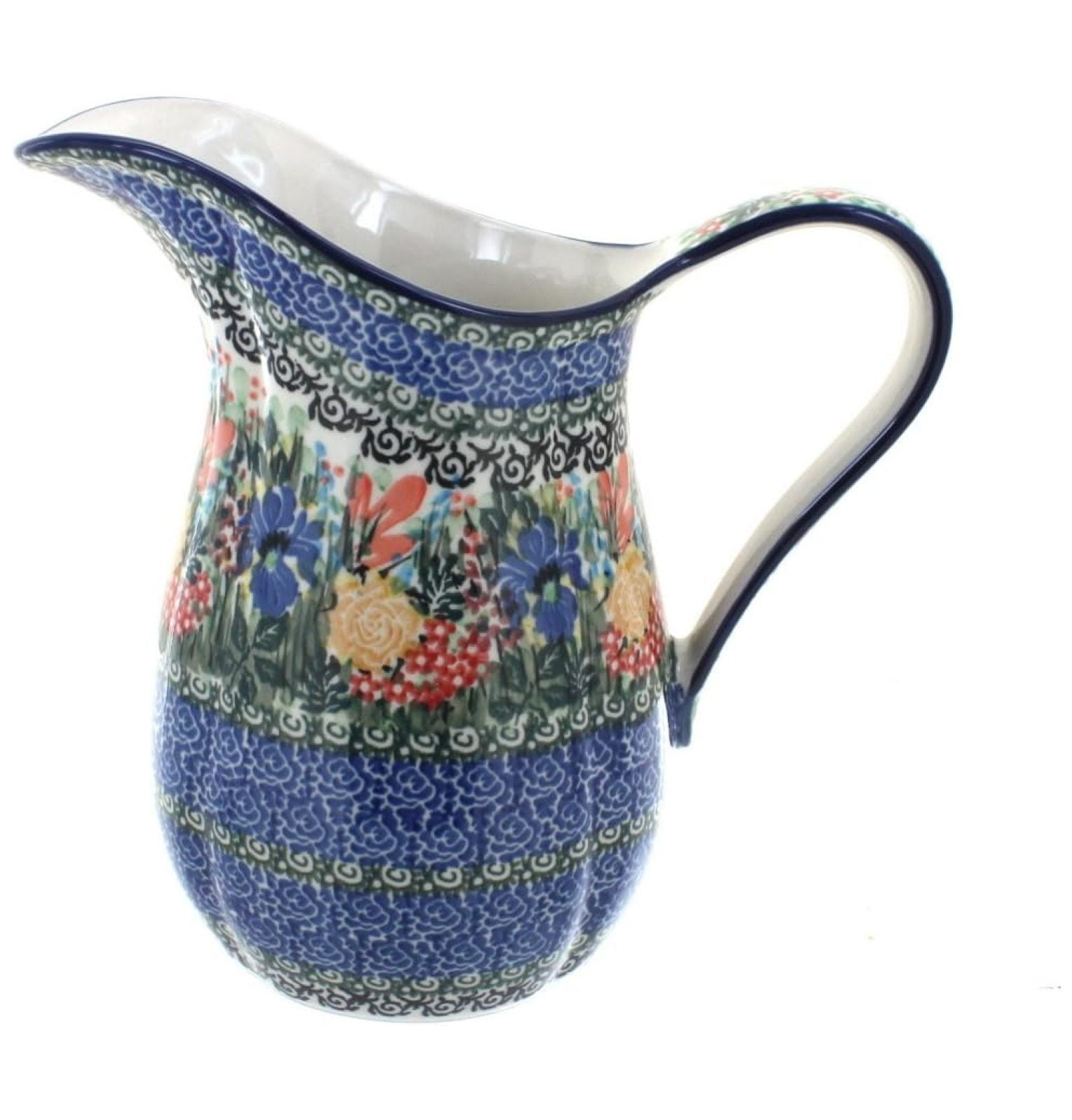 Blue Rose Polish Pottery Summer Pitcher - Walmart.com