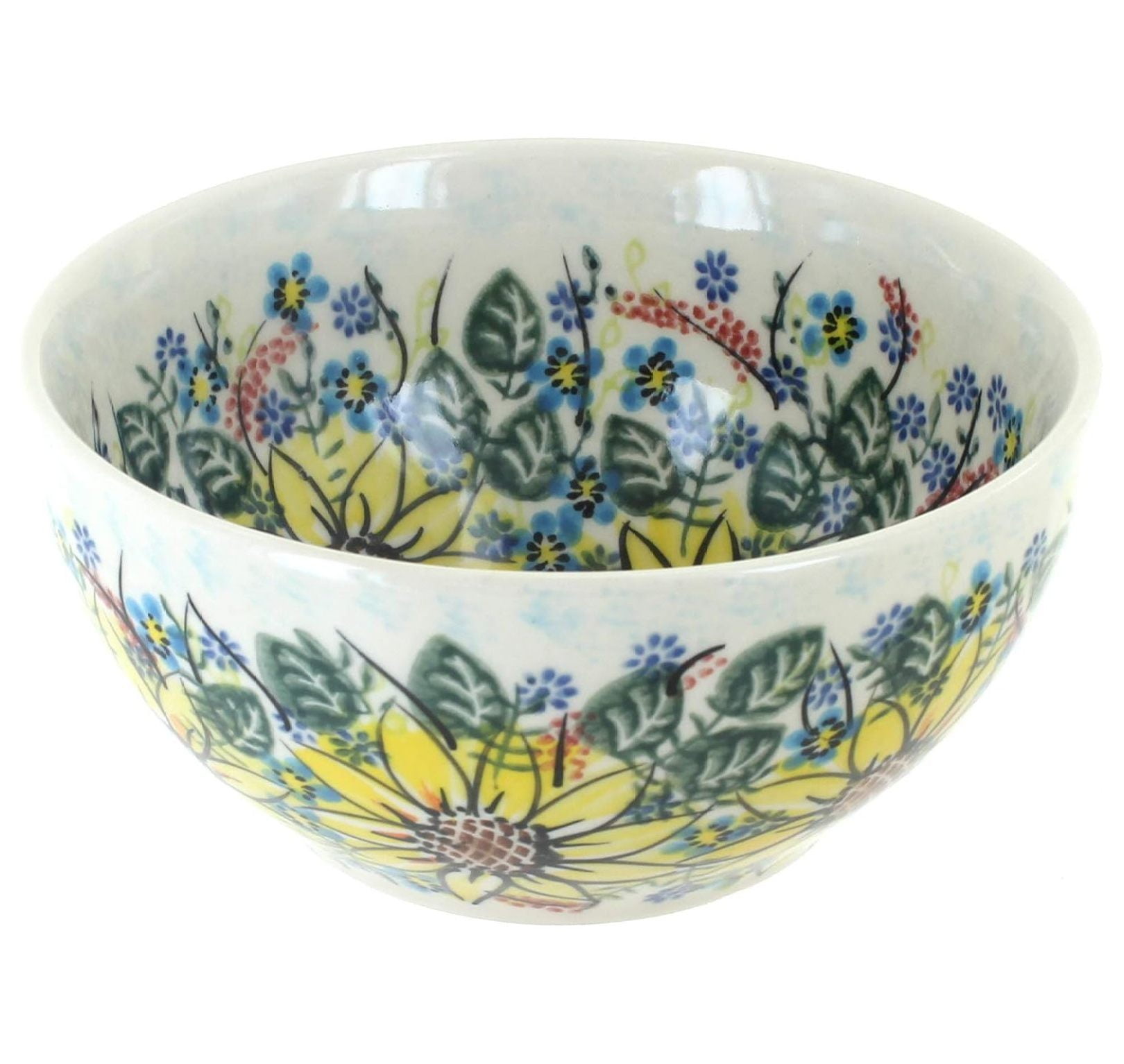 Blue Rose Polish Pottery Sunflower Maze Cereal/Soup Bowl - Walmart.com