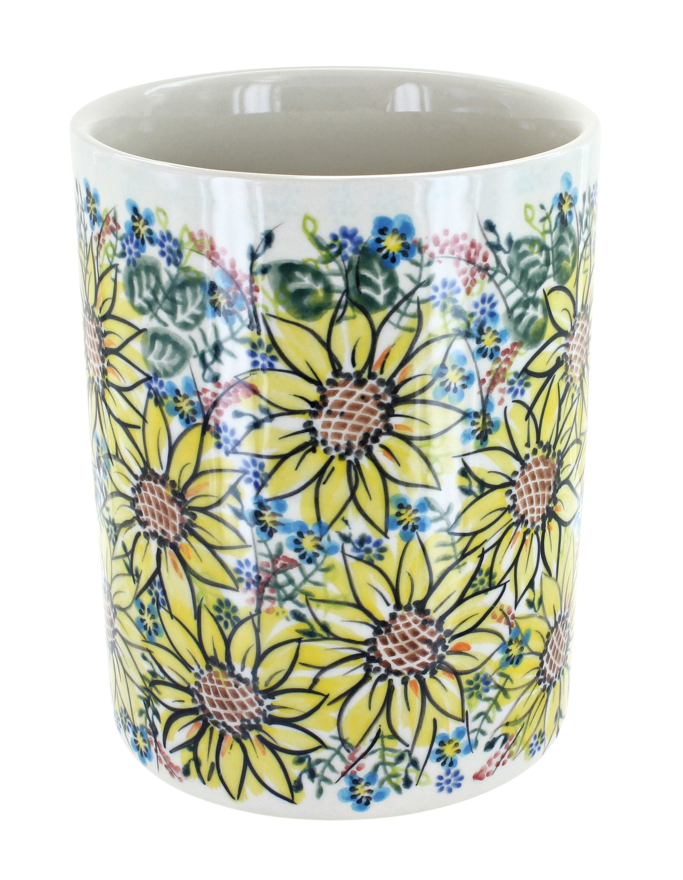Blue Rose Polish Pottery Sunflower Maze Utensil Jar - Walmart.com