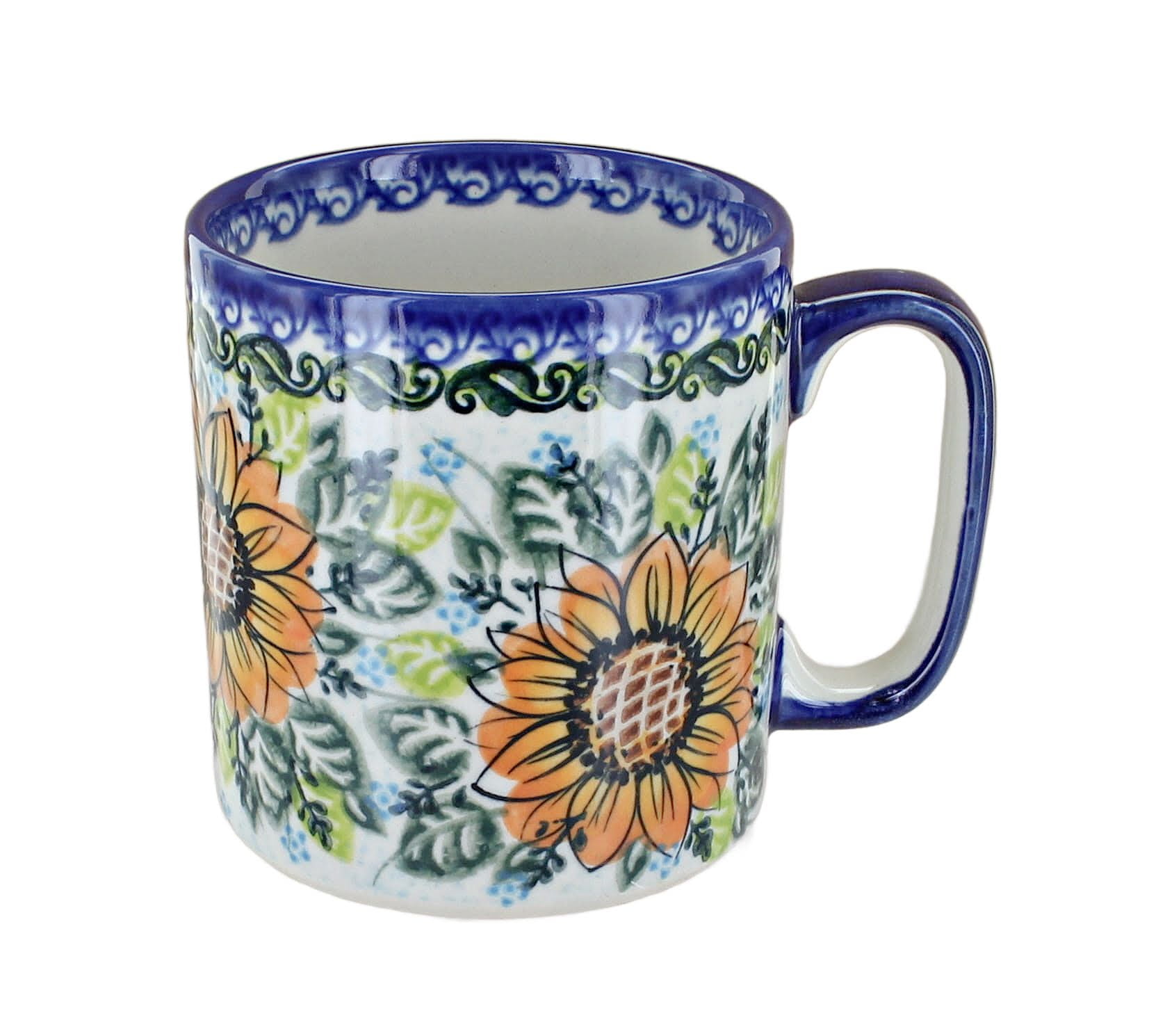 Blue Rose Polish Pottery Sunflower Splendor Coffee Mug - Walmart.com