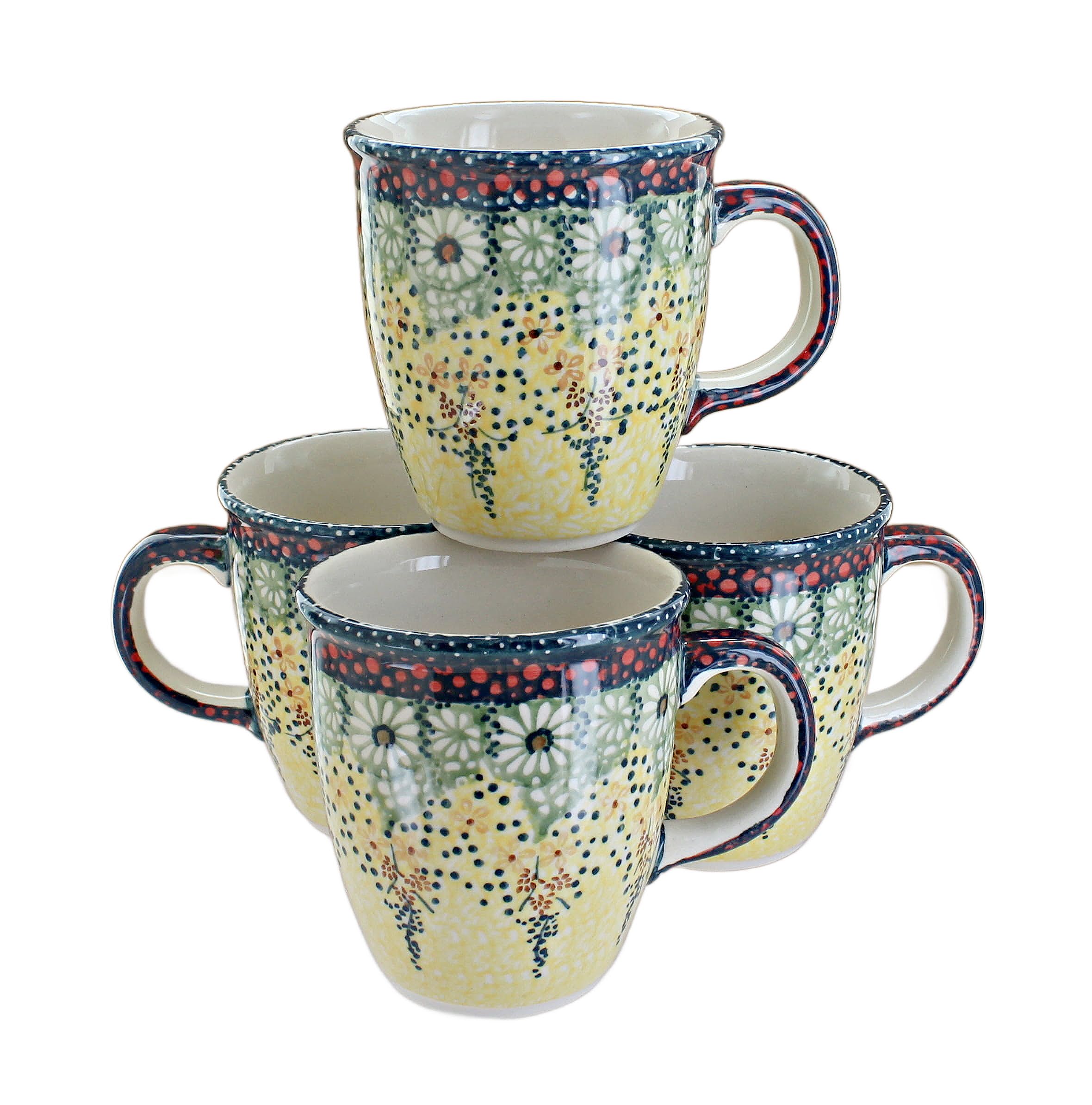 Blue Rose Polish Pottery Sunshine Grotto 4 Piece Mug Set - Walmart.com