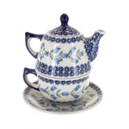 Addison Dusty Blue Floral Tea for One Set - Walmart.com
