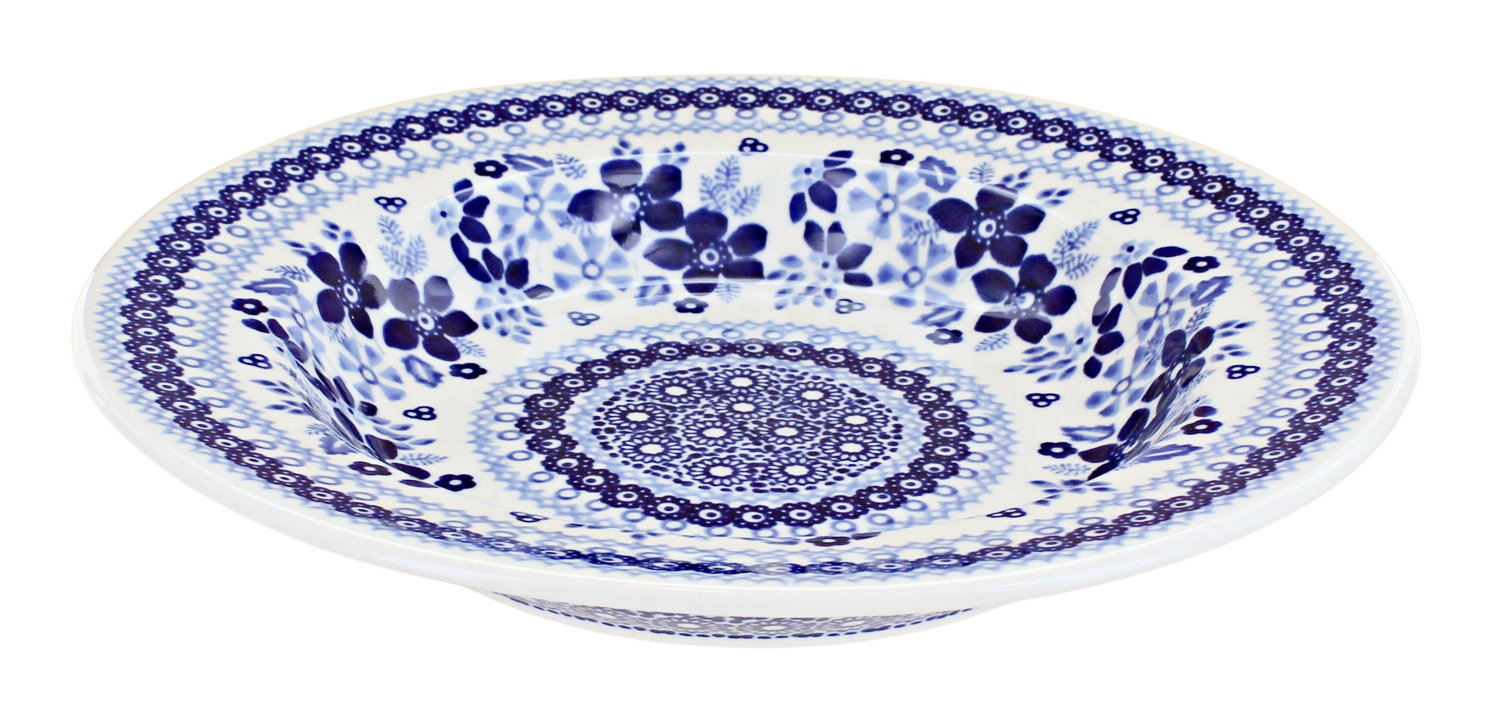 Blue Rose Polish Pottery Vintage Blue Daisy Soup Plate - Walmart.com