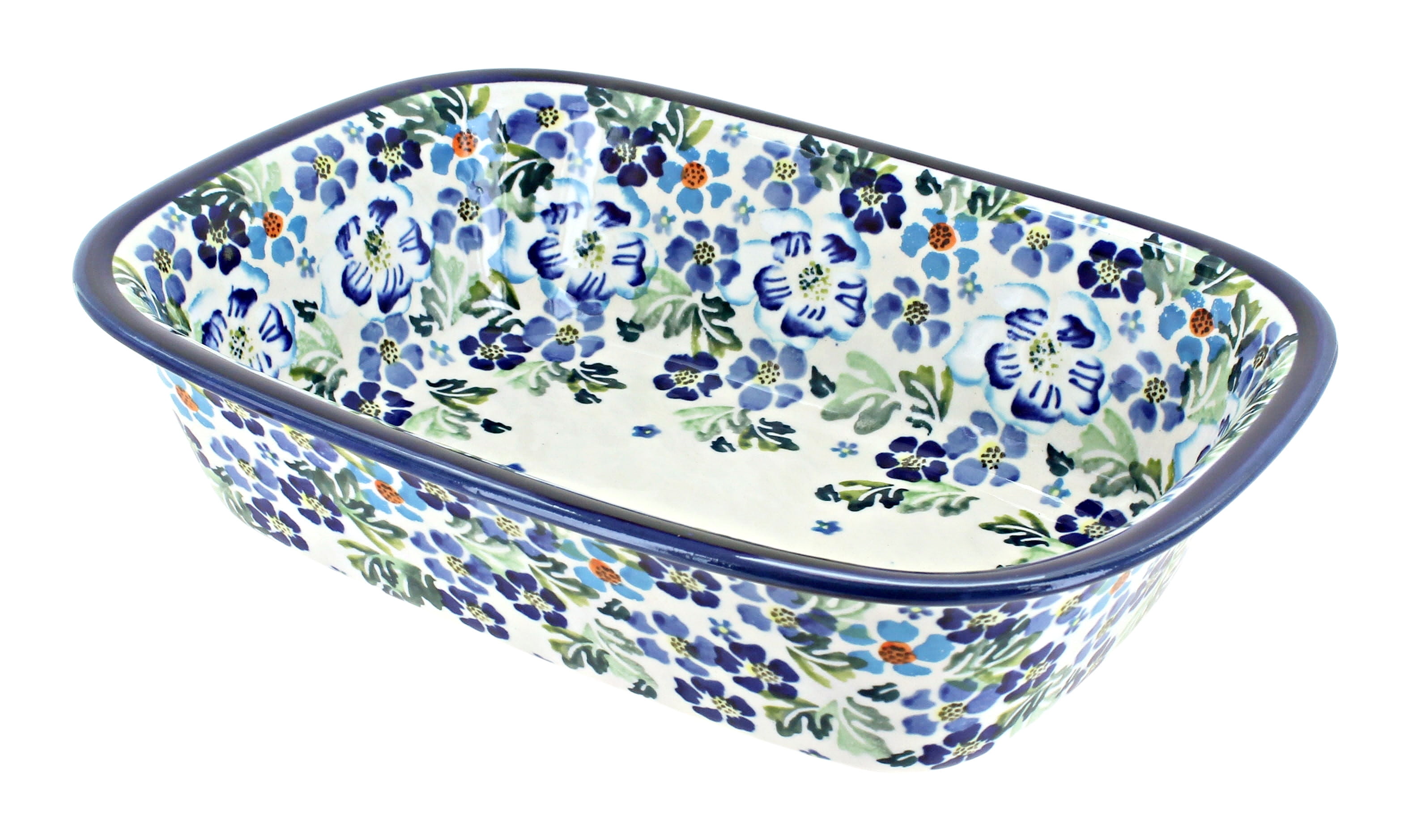 Blue Rose Polish Pottery Vintage Violet Loaf Baker - Walmart.com