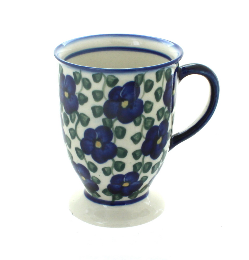 Blue Rose Polish Pottery Violets Pedestal Mug - Walmart.com