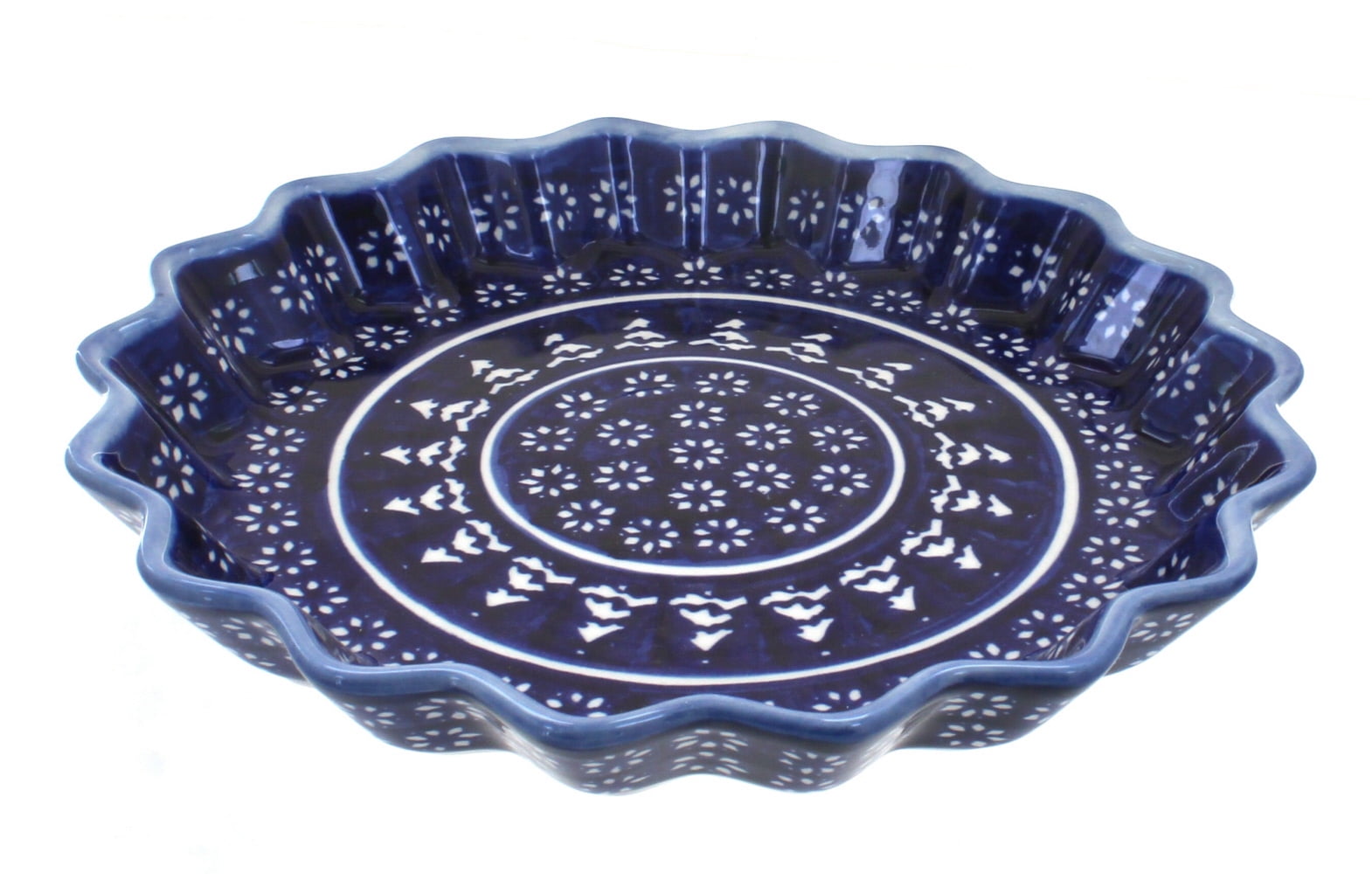Blue Rose Polish Pottery Winter Nights Quiche Dish - Walmart.com
