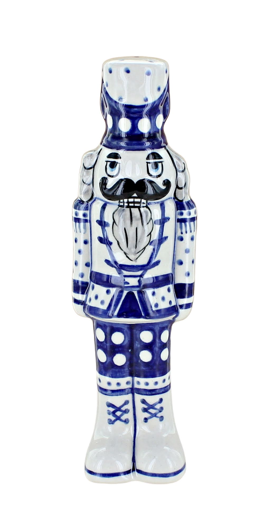 Blue Rose Polish Pottery Winter White Small Nutcracker Figurine ...