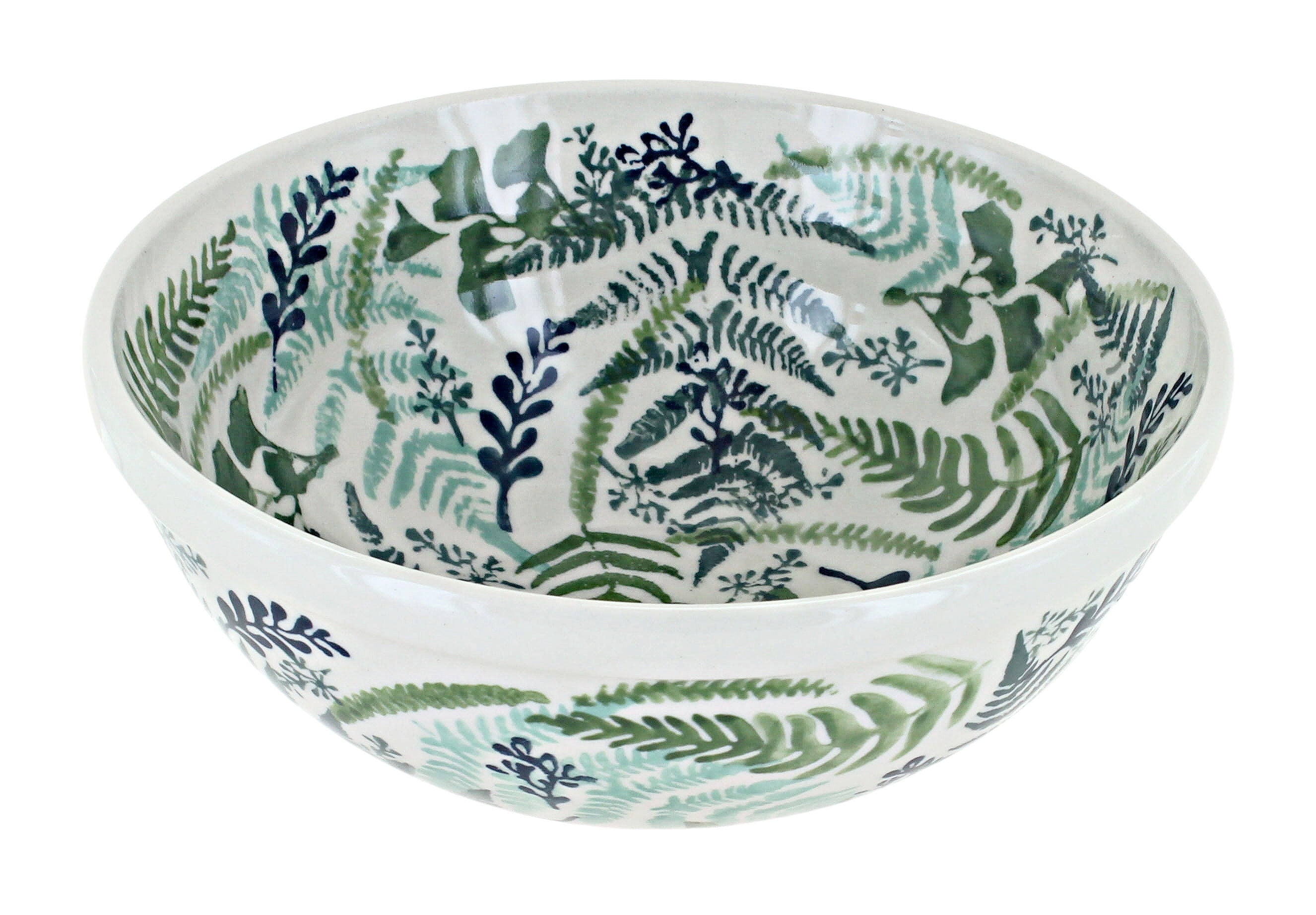 Blue Rose Polish Pottery Woodland Fern Cereal/Soup Bowl - Walmart.com
