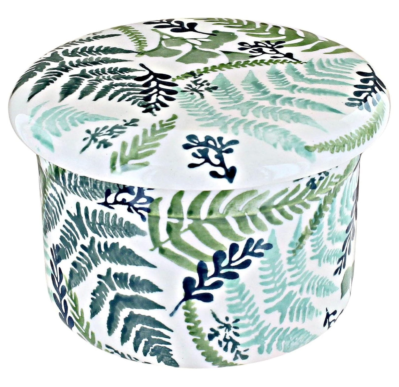 Blue Rose Polish Pottery Woodland Fern French Butter Dish - Walmart.com