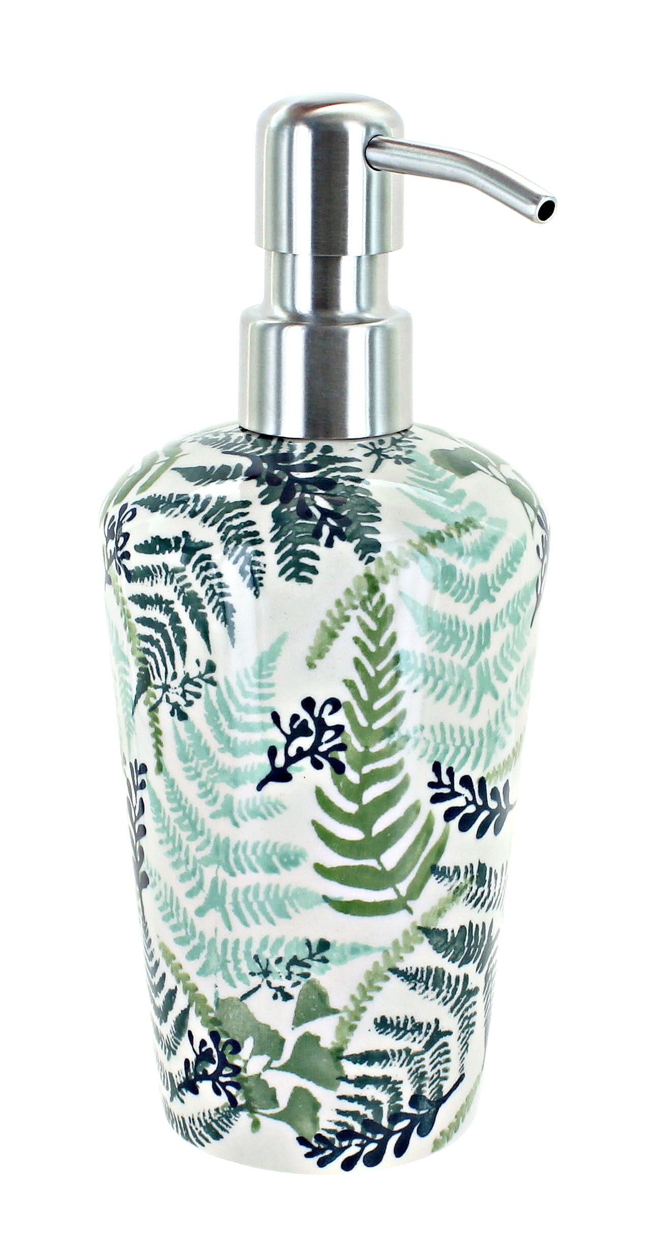 Blue Rose Polish Pottery Woodland Fern Soap Dispenser - Walmart.com