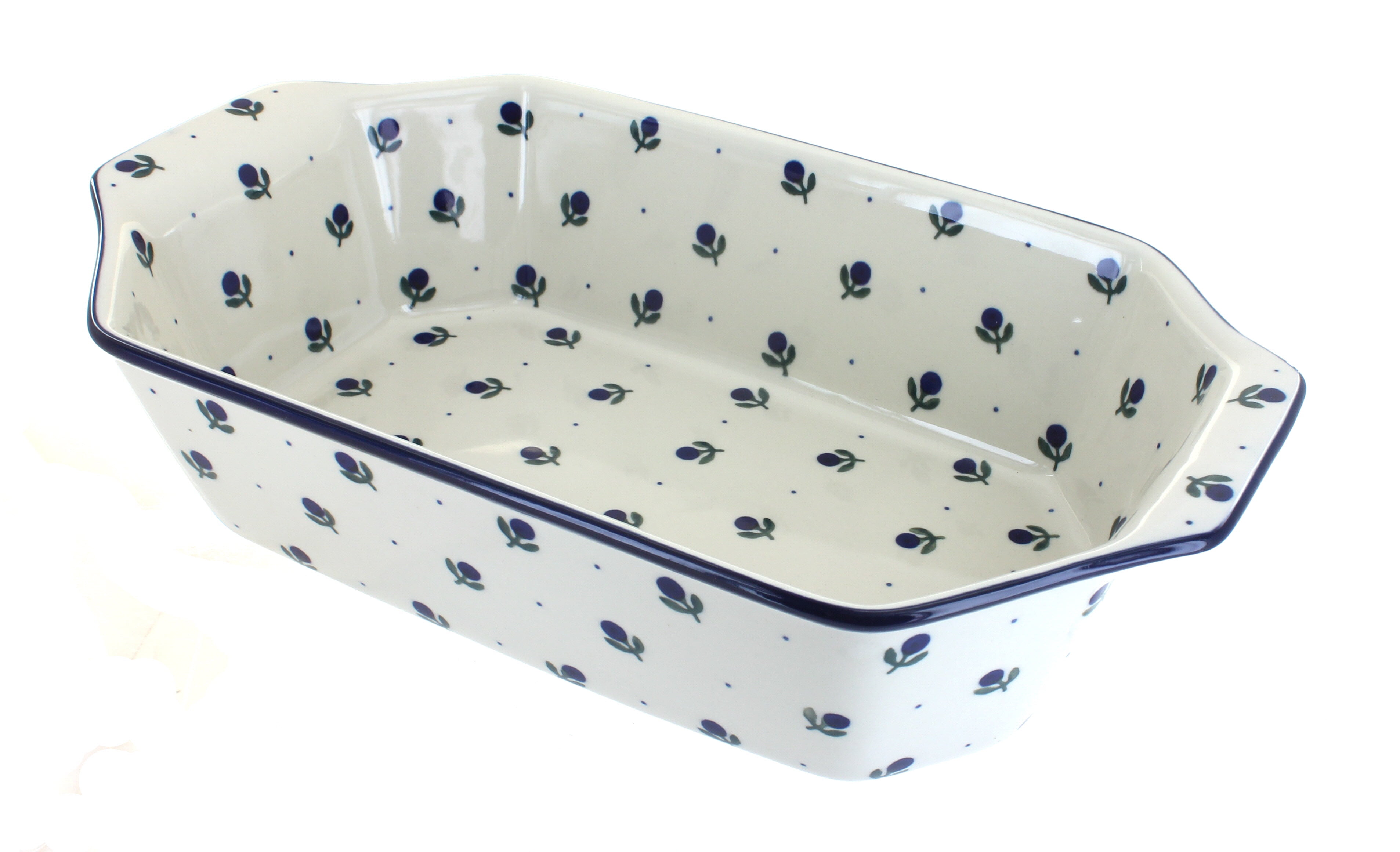 Blue Rose Pottery 14.25 × 9 in Blueberry Baking Dish - Walmart.com