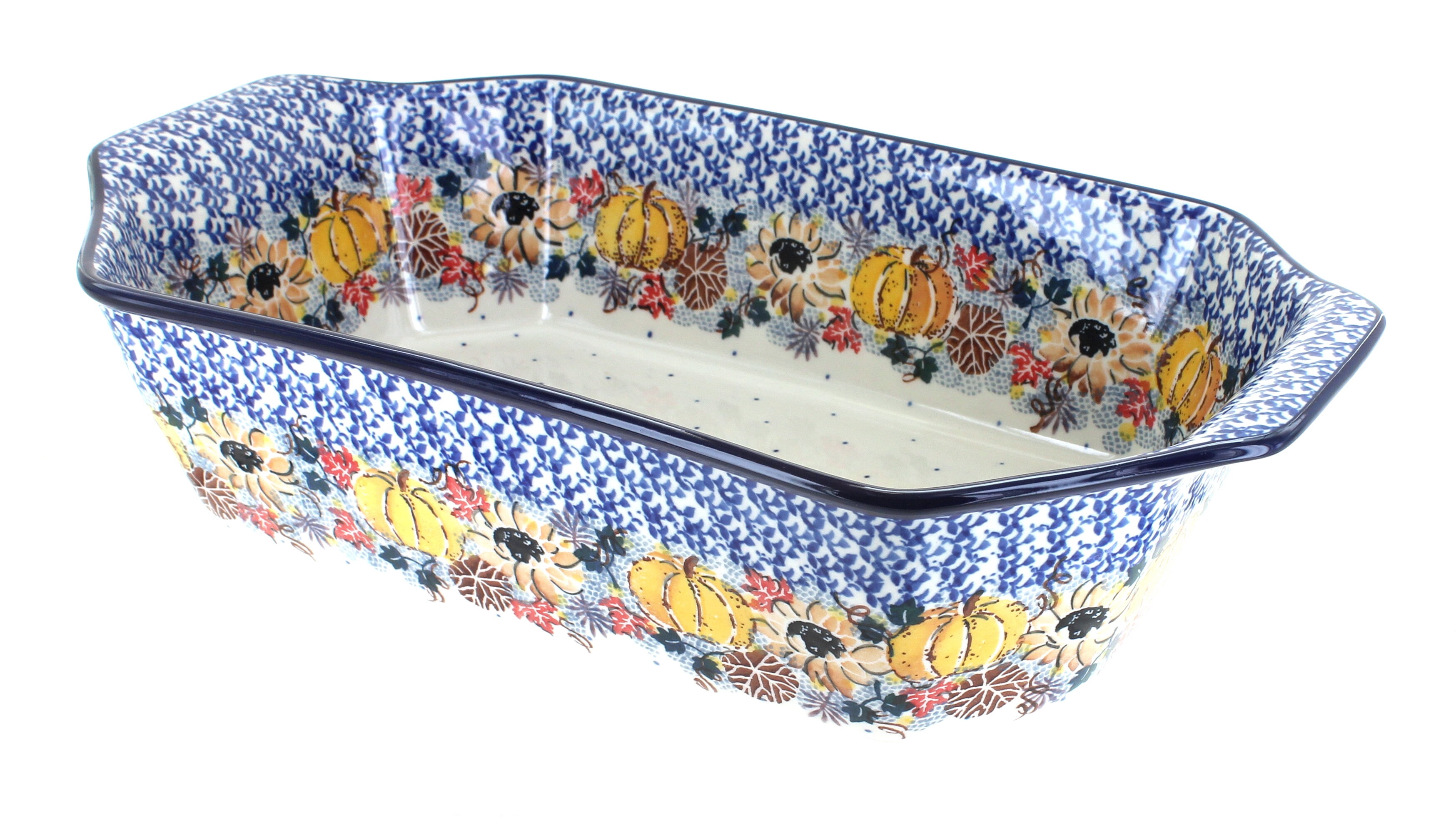 Blue Rose Pottery 14.25 × 9 in Harvest Bounty Baking Dish - Walmart.com