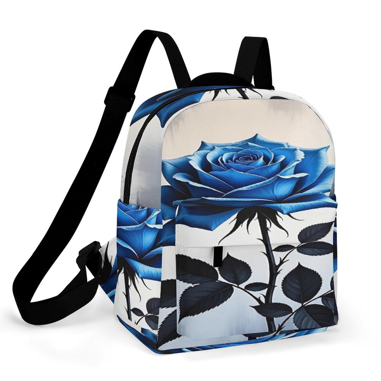 Blue Rose Romantic Small Backpack Cute Mini Backpacks For Woman ...