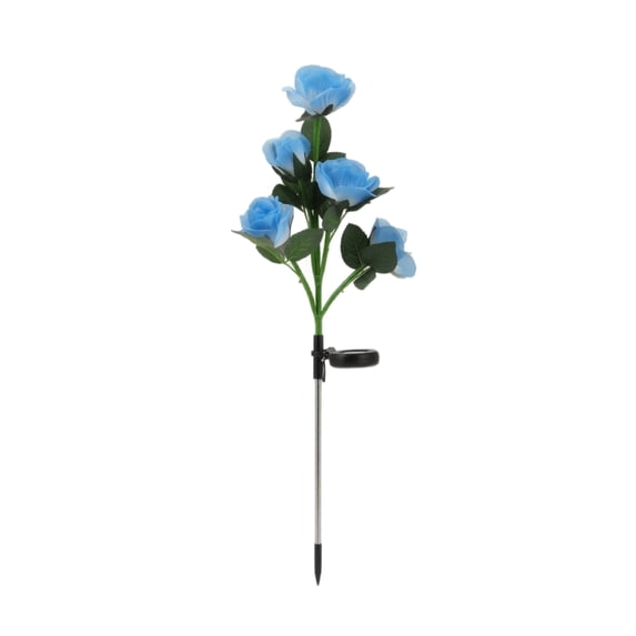 Blue Rose Solar Flower Light Outdoor Decorative Stake Light 32 Inch ...