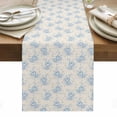 Blue Rose Table Runner, Country Pastoral Vintage Farmhouse Botanical ...