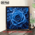 Blue Rose Wooden Wall Art - Deep Blue Floral Panel, Dark Background ...